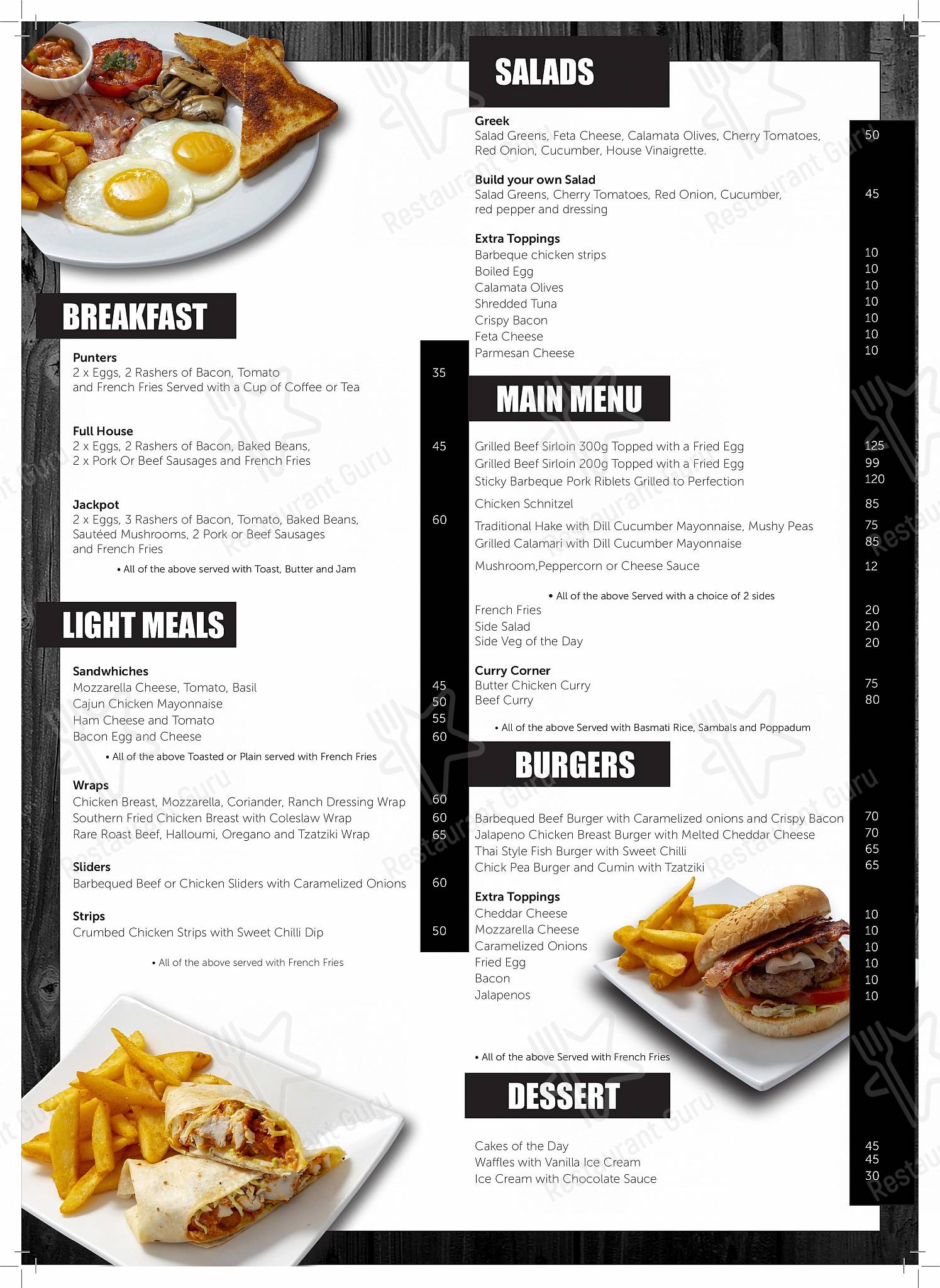 Menu at The Bayside Pantry restaurant, Port Elizabeth, The Boardwalk ...