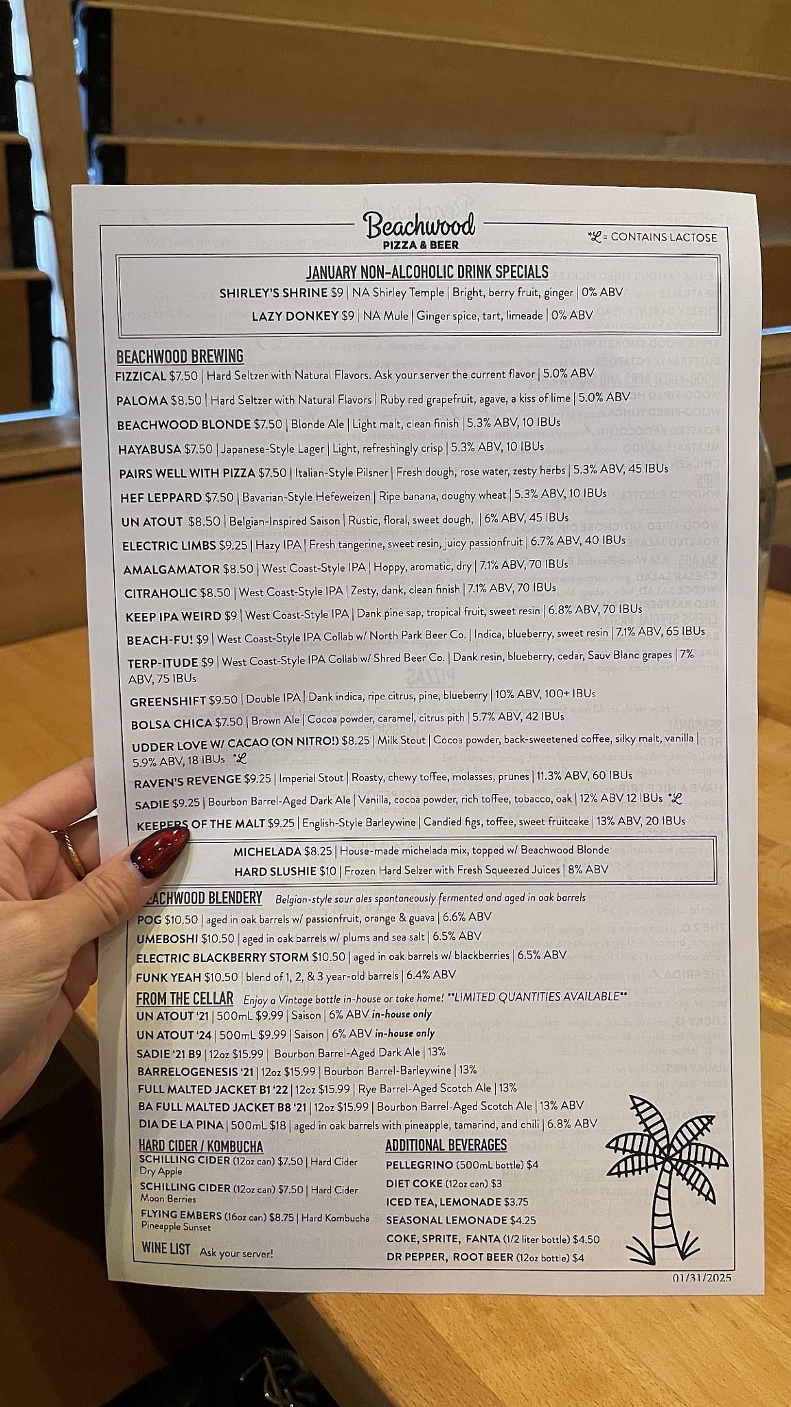 Menu at Beachwood Pizza & Beer pizzeria, Huntington Beach