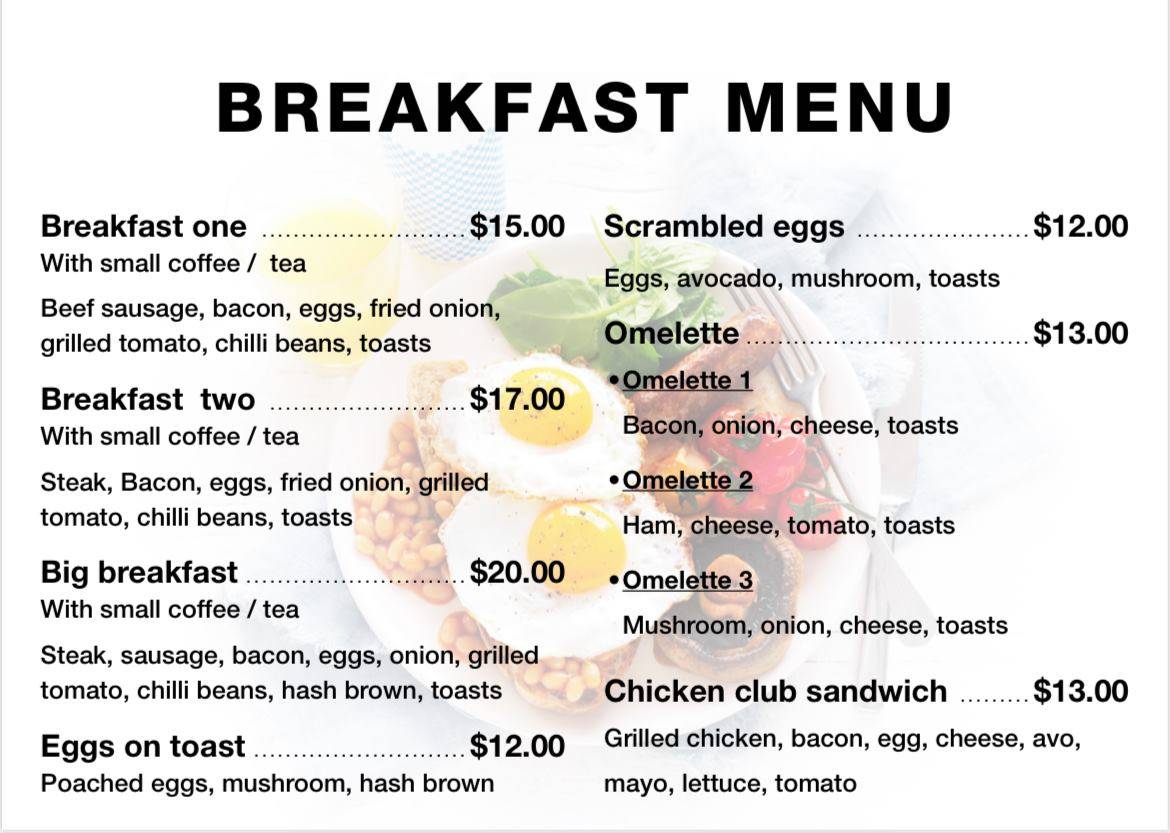 Menu at VIN & VAN CAFE, Bedford