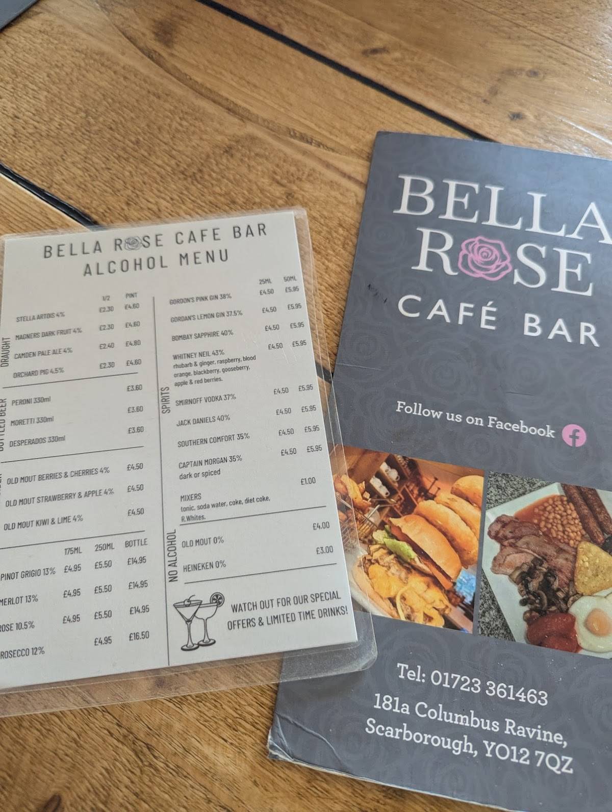 Menu at Bella Rose Cafe, Scarborough