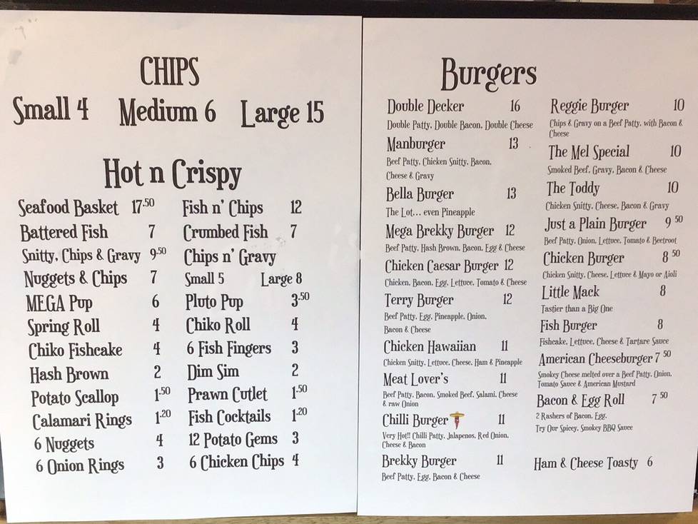 Menu at Bella's @ Spring Hill cafe, Spring Hill