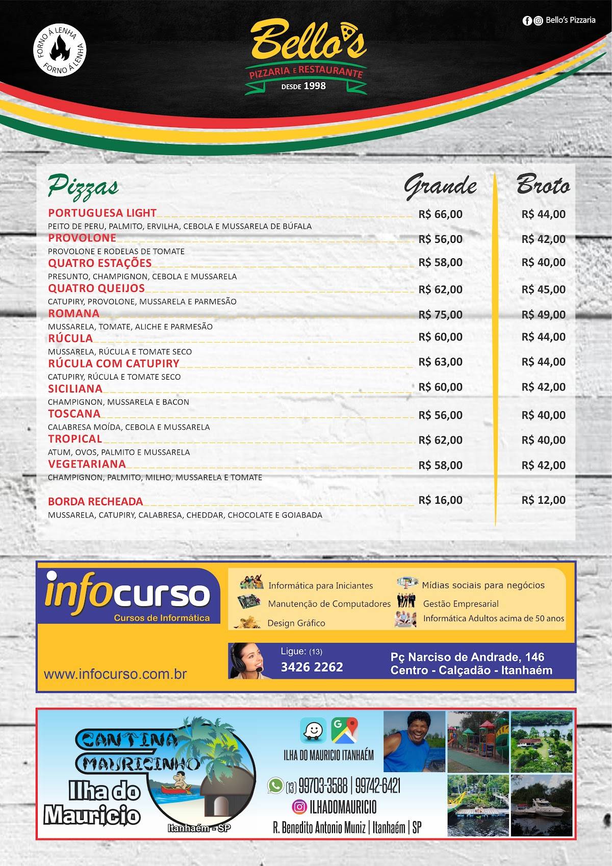 Menu em Bello's Pizzaria, Itanhaém