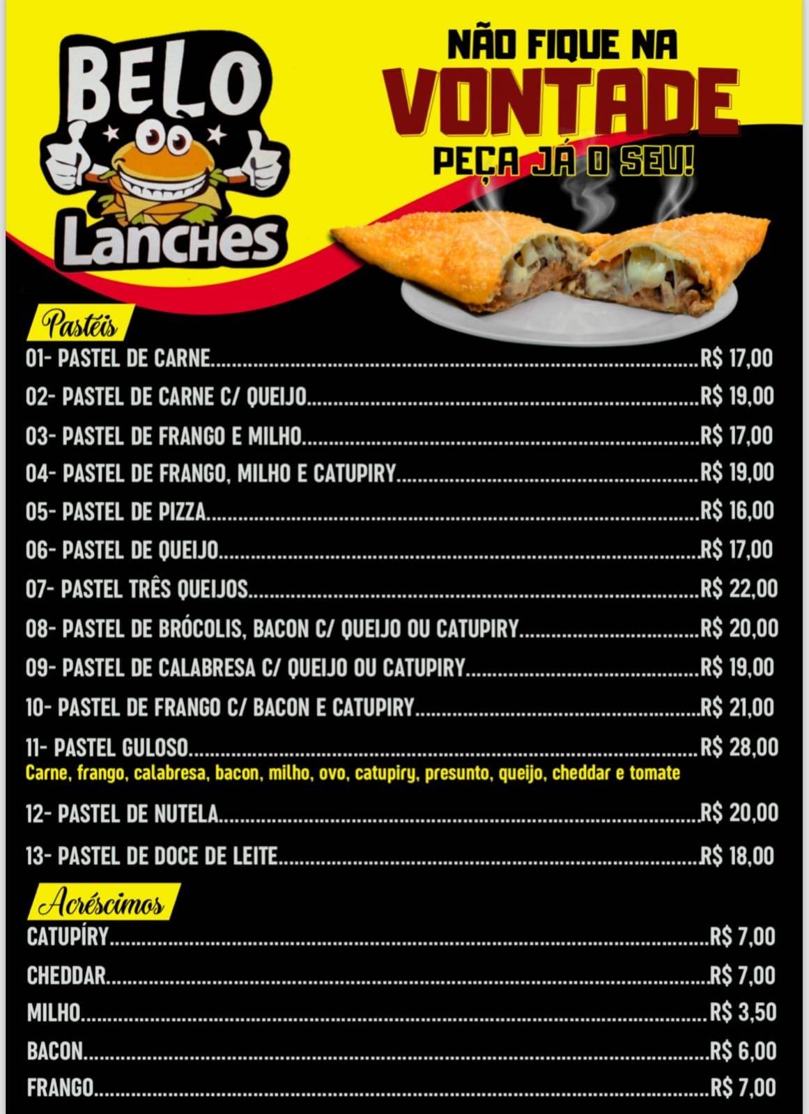 Menu em Belo lanches restaurante, Bauru