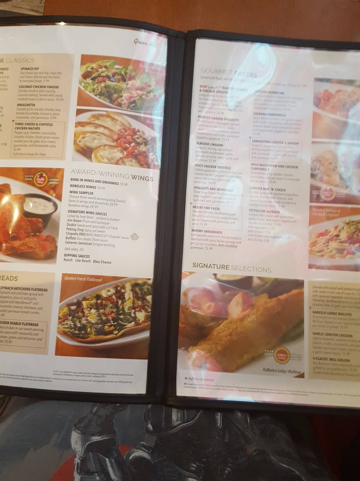 Menu at Green Mill Restaurant & Bar, Bemidji, Paul Bunyan Dr SE S