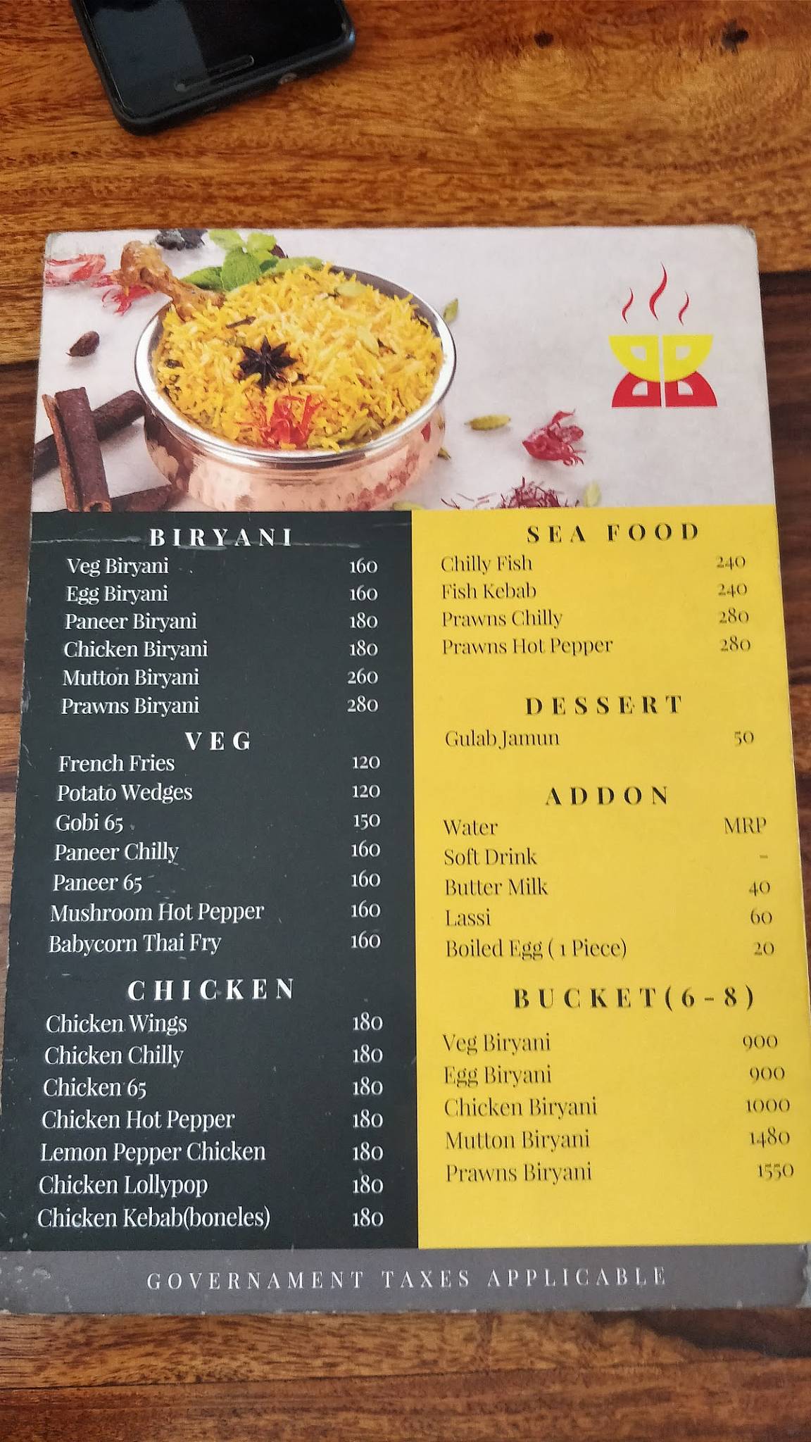 Menu at Birbal Biryani - Sompura, Bengaluru, 53/3