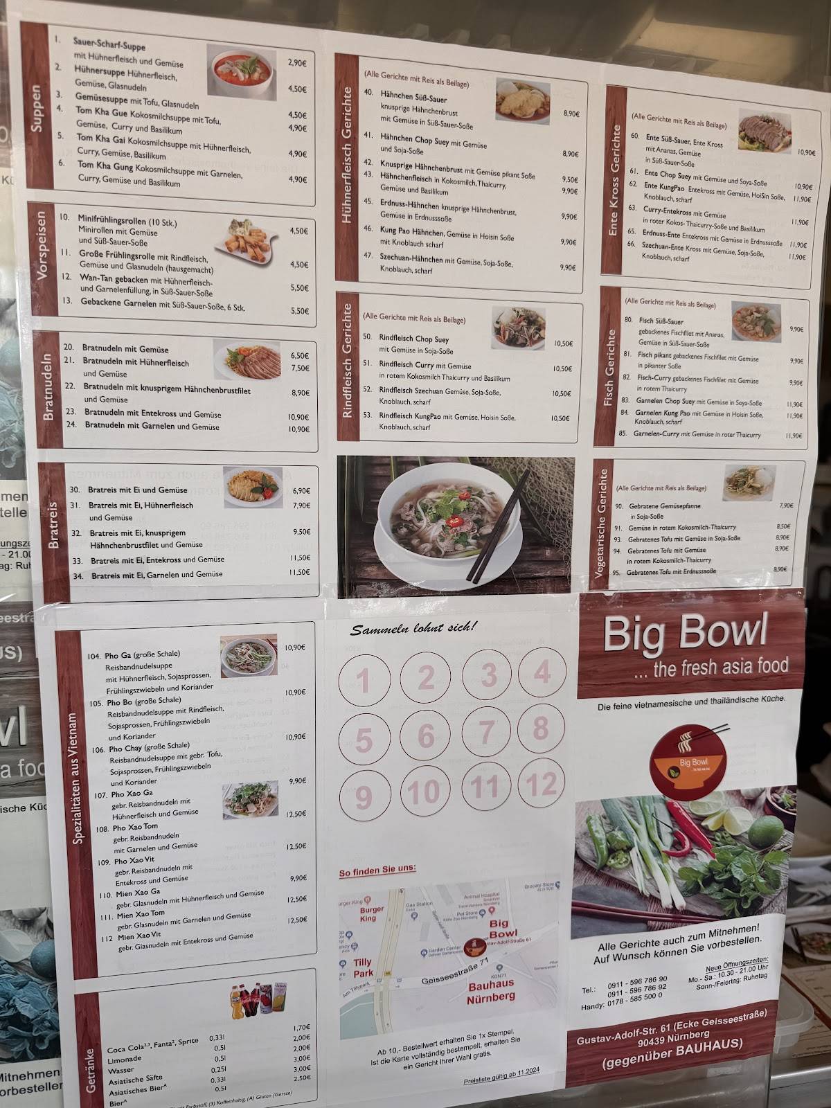 Menu at Big Bowl...the fresh asia food fast food, Nuremberg, Gustav ...