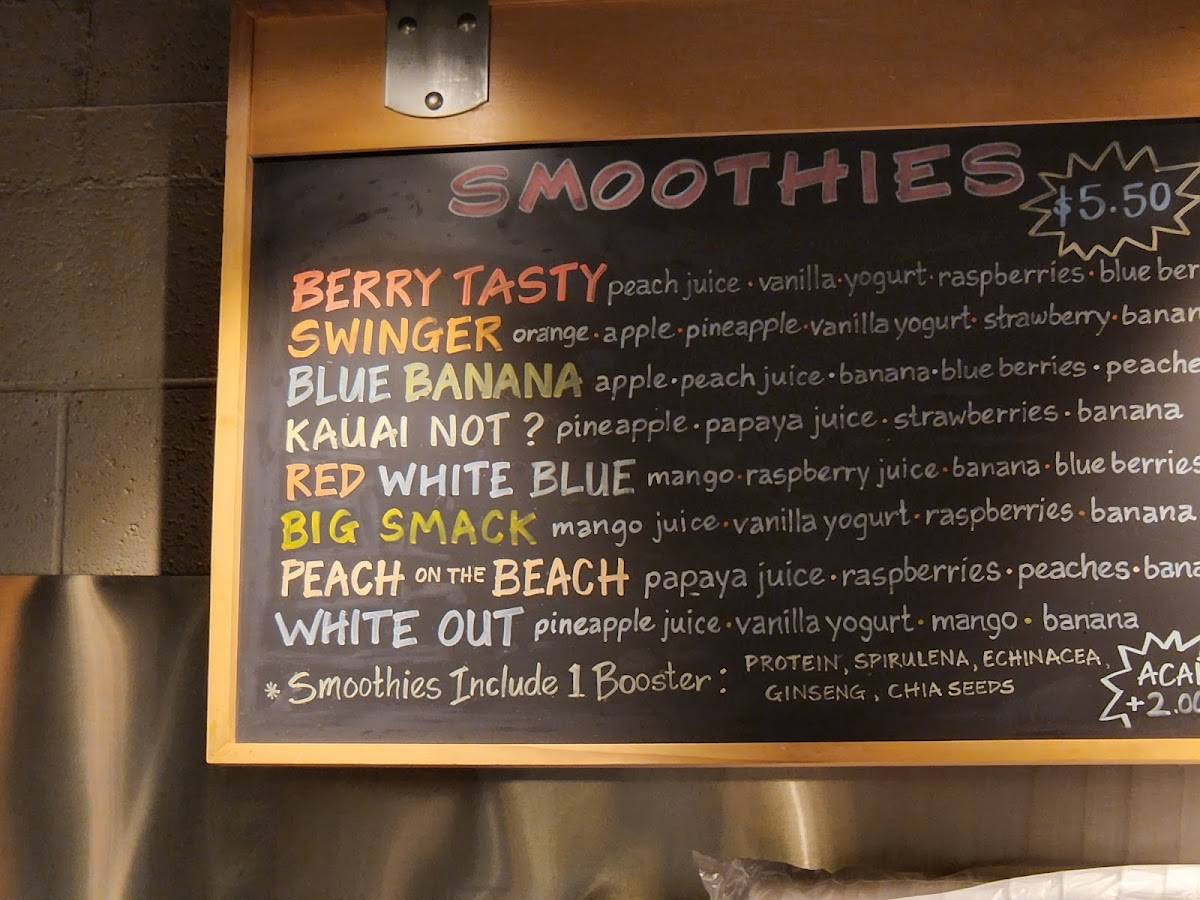 Menu at Big Wrap restaurant, Aspen