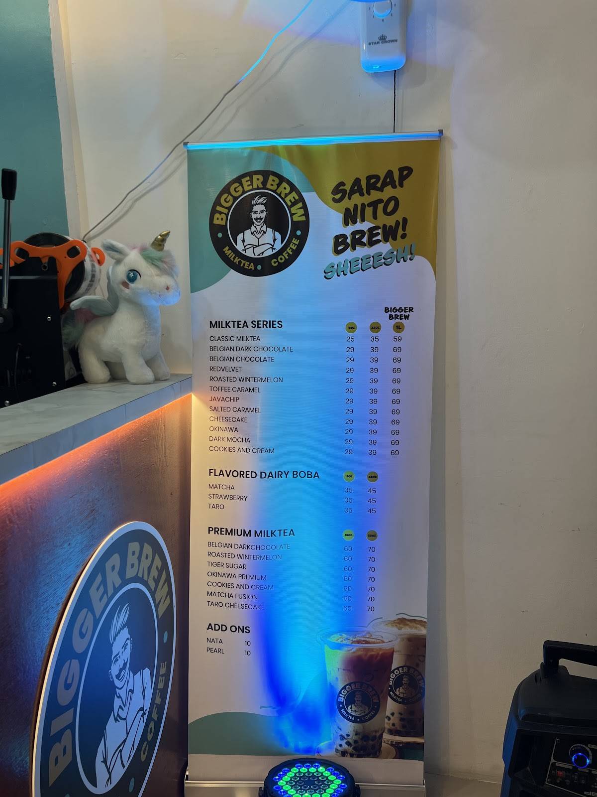 Carta del café Bigger brew binangonan rizal, Binangonan