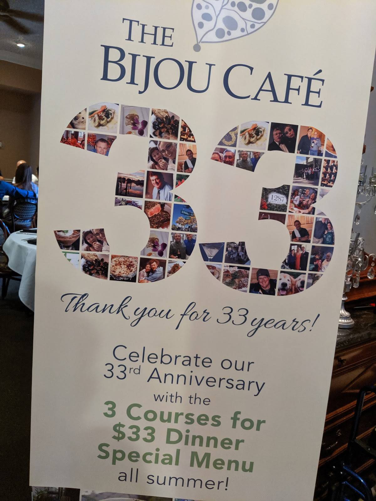 Menu at Bijou Garden Cafe, Sarasota