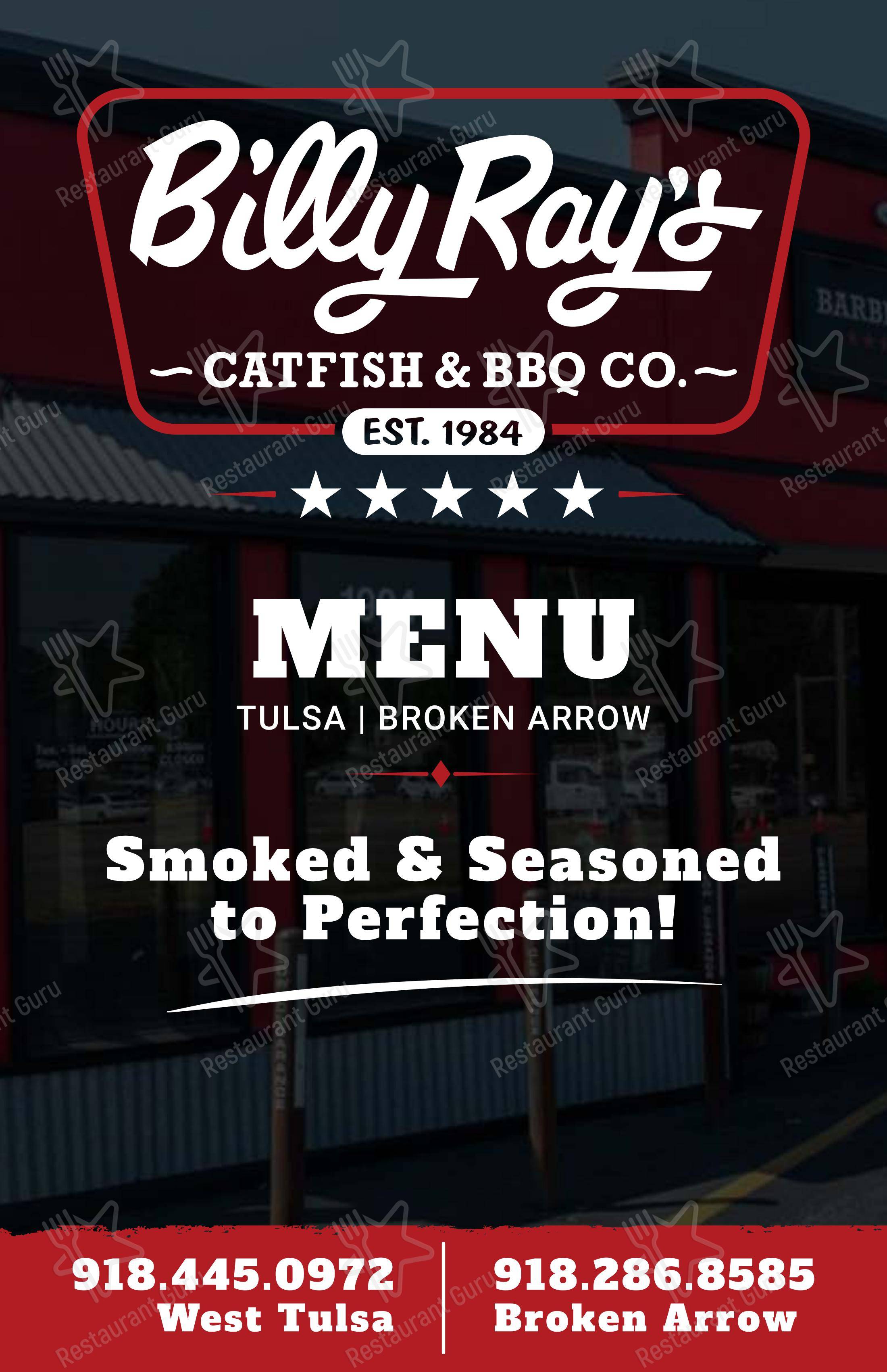 Menu at Billy Ray's Catfish & BBQ - Tulsa, Tulsa, Southwest Blvd