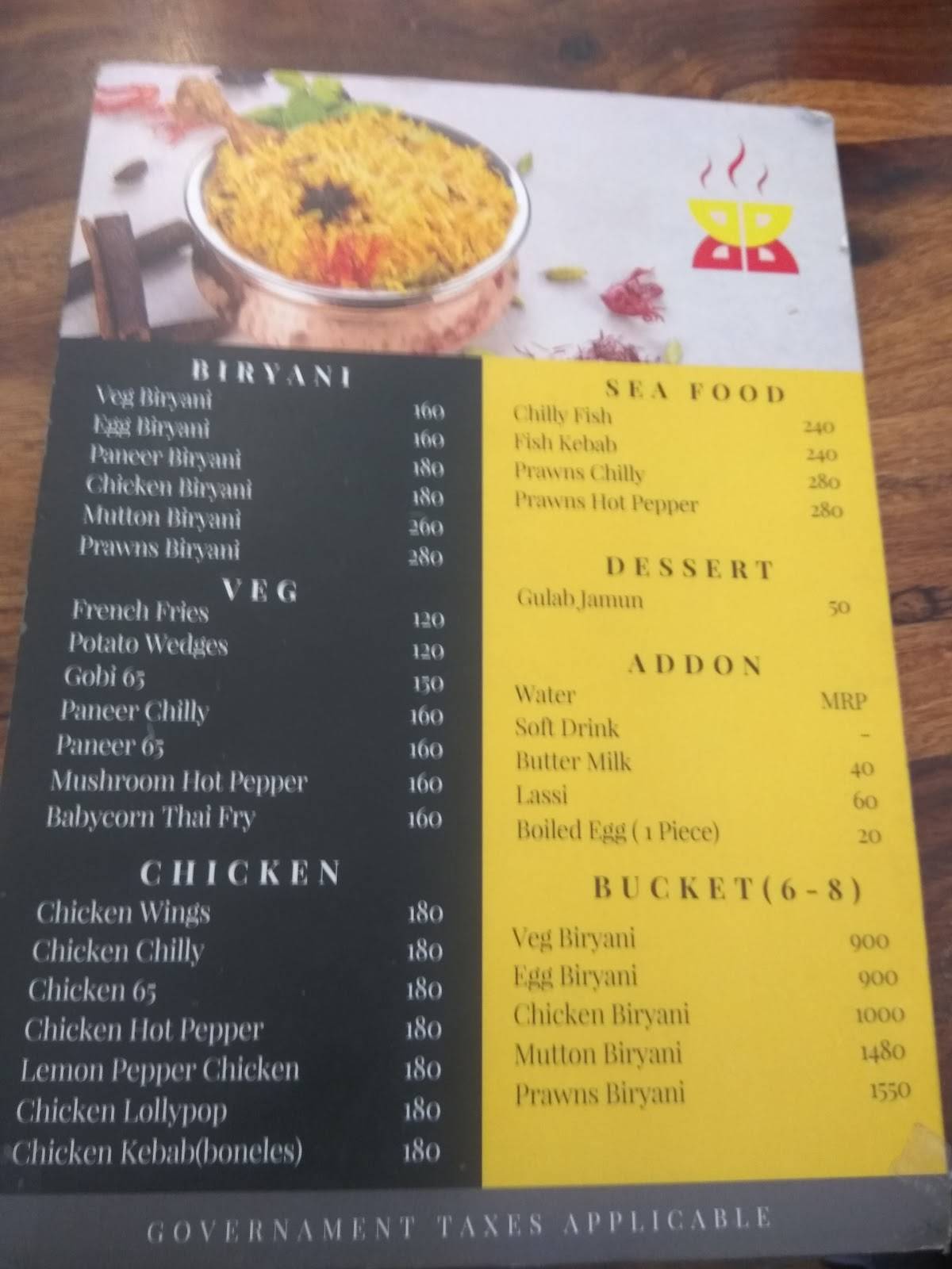 Menu at Birbal Biryani - Sompura, Bengaluru, 53/3