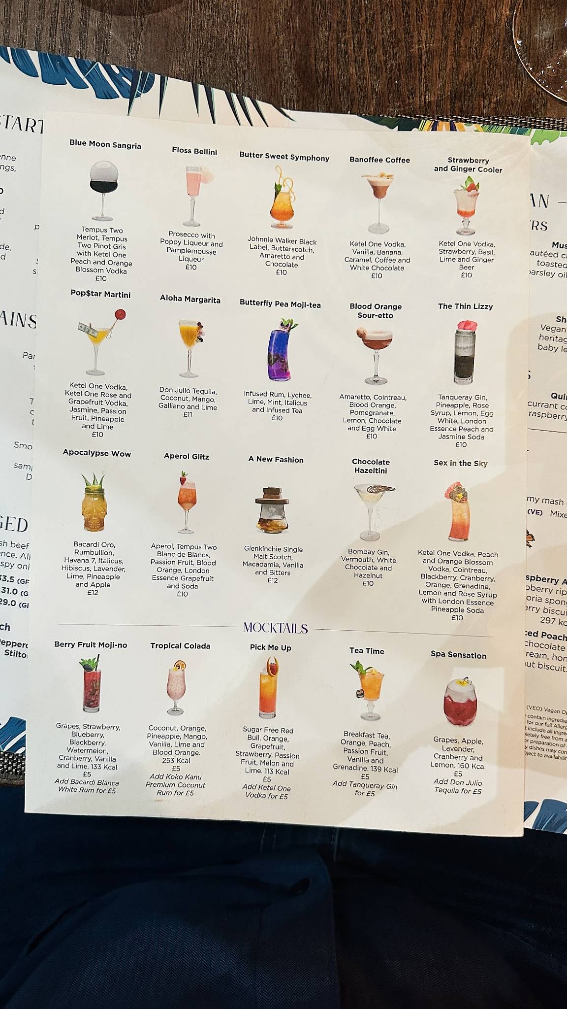 Menu at Sky Bar & Restaurant, Birmingham