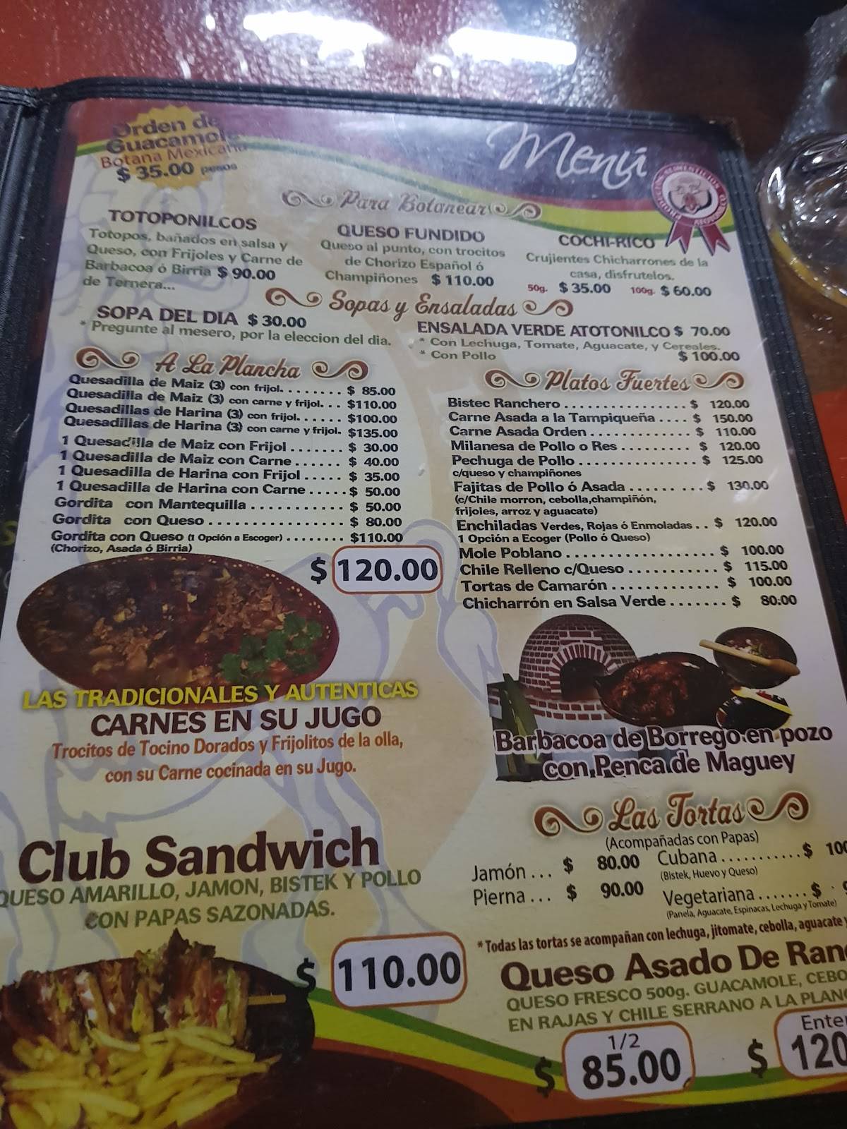 Carta de Restaurante Atotonilco, Tijuana, Blvd. Josefa Ortiz de ...