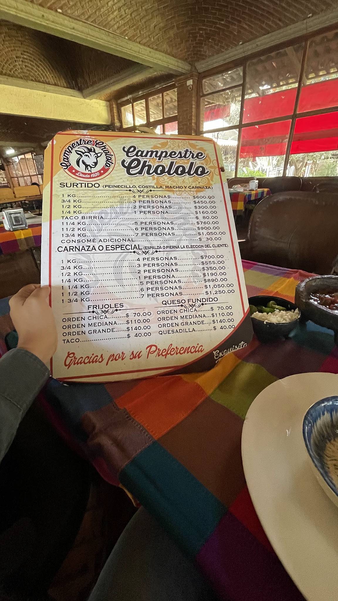 Carta del restaurante Birrierías Chololo, El Capulín