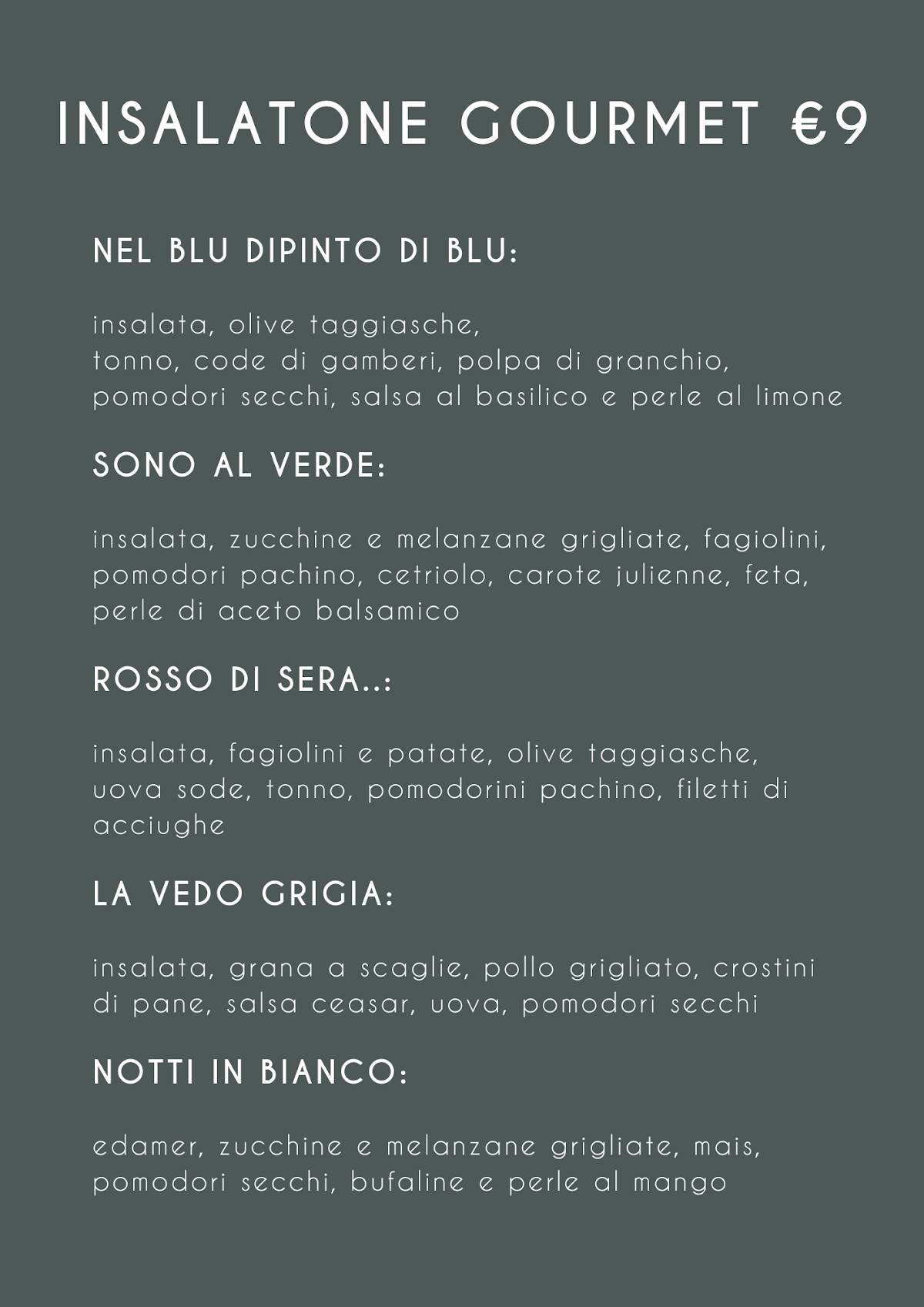 Menu da Bistrot Del Colore - Caffetteria, Milano