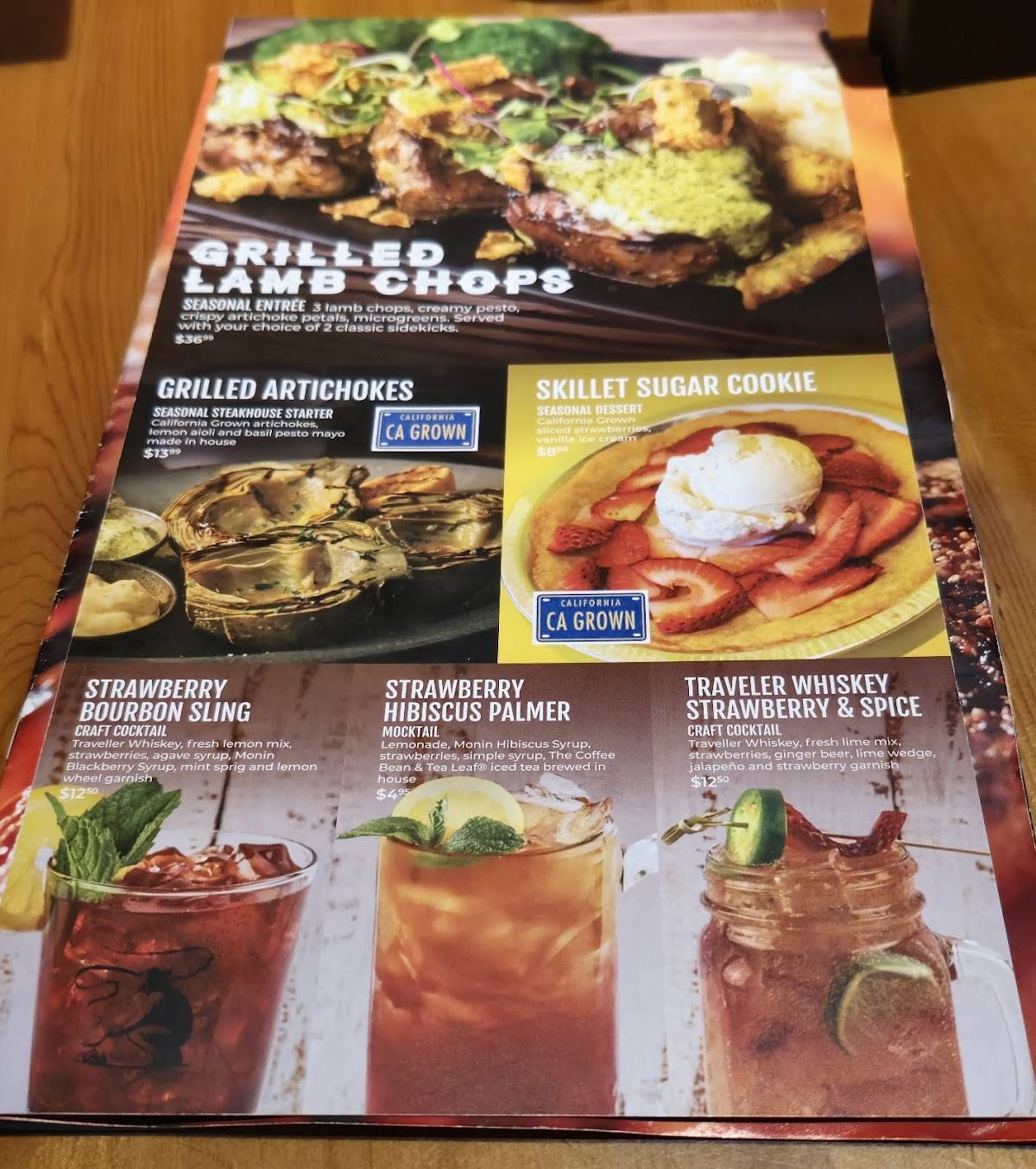 Menu at Black Angus Steakhouse, San Lorenzo