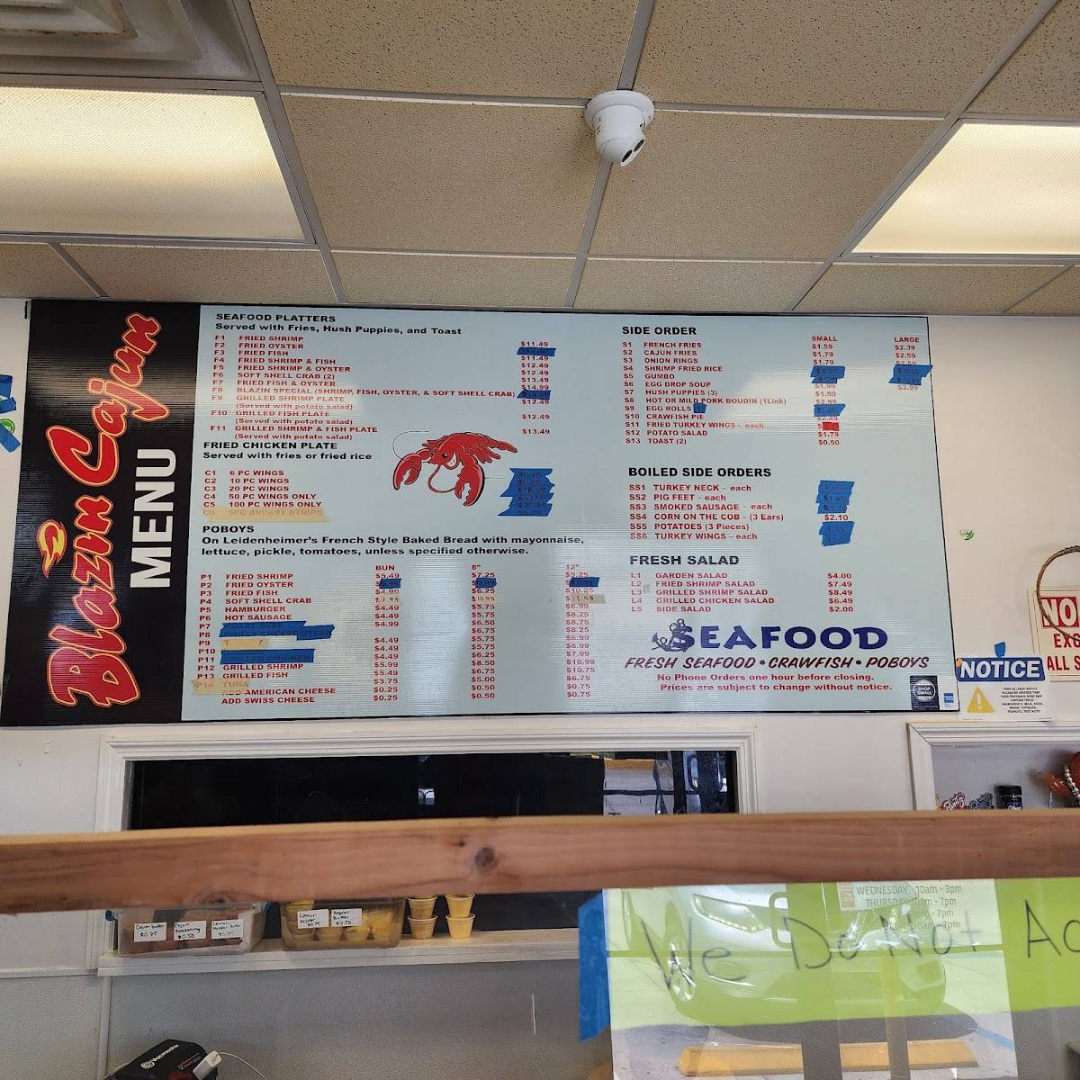 Menu at Blazin Cajun Seafood restaurant, Gulfport