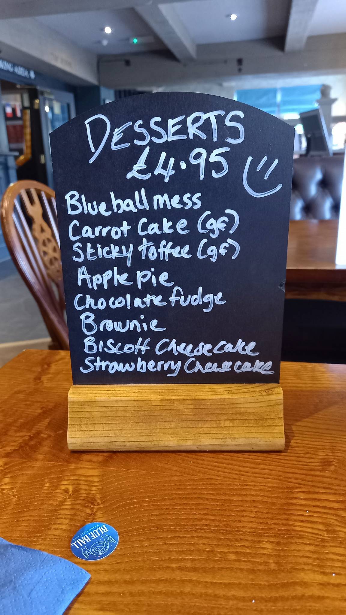 Menu at Blue Ball, Wharncliffe Side pub & bar, Sheffield, Blue Ball Inn