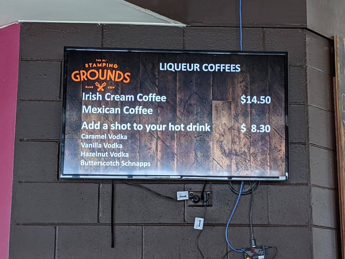 Menu at Blue Cow Bistro fast food, Kosciuszko National Park