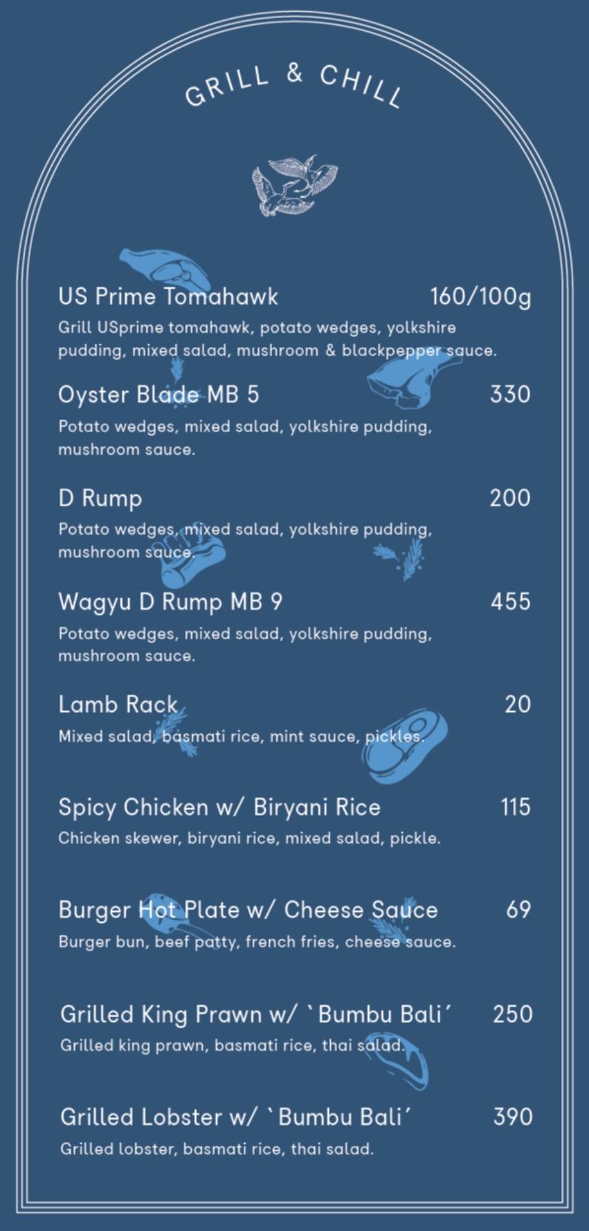 Menu at Blue Heron Jogja restaurant, Sendangadi