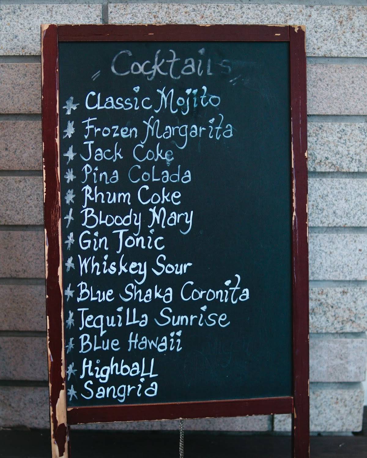 Menu at Blue Shaka Cafe & Bar, Mabalacat, Zone