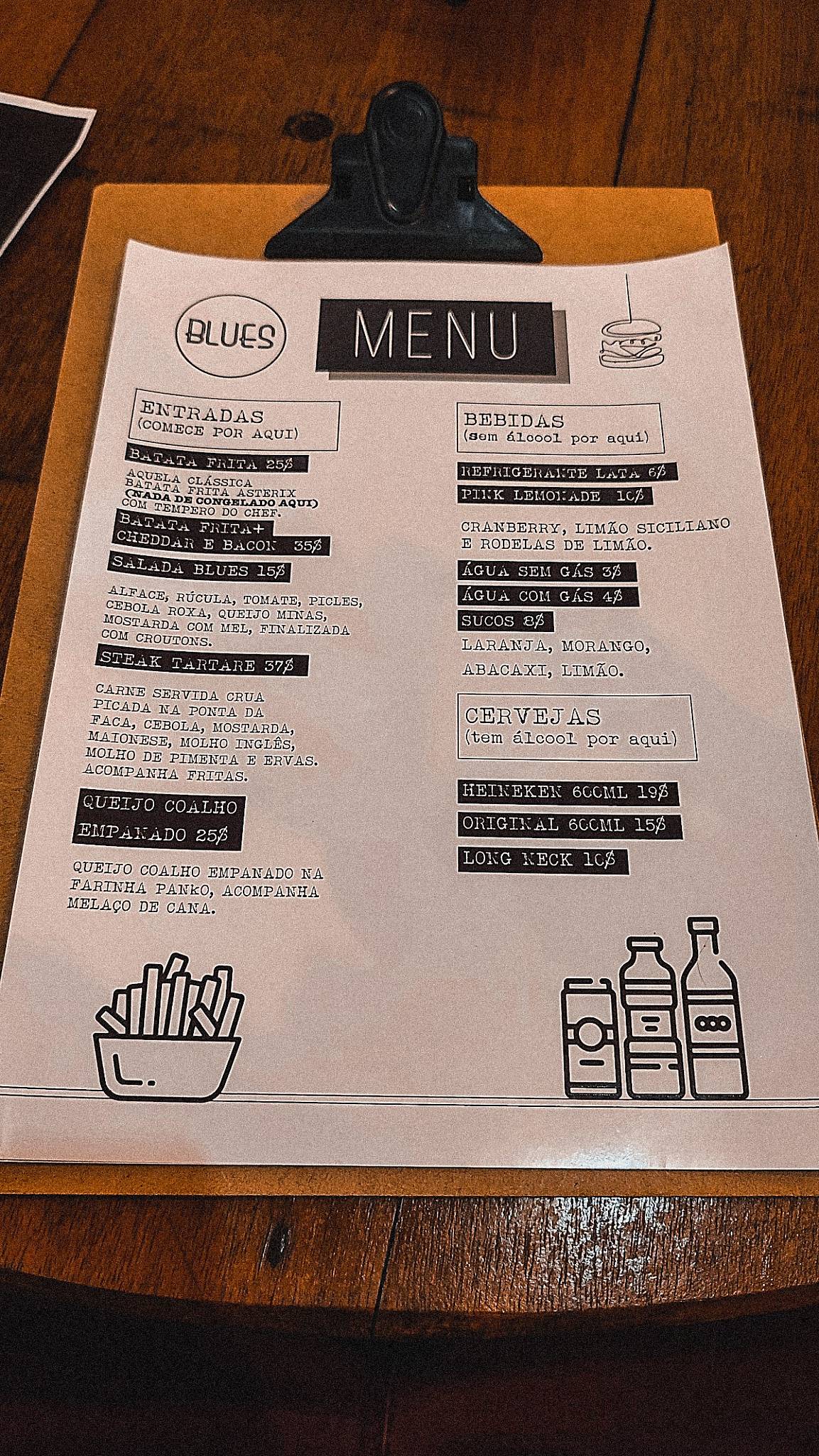 Carta del restaurante Blues Burger & Bistrô, São Thomé das Letras