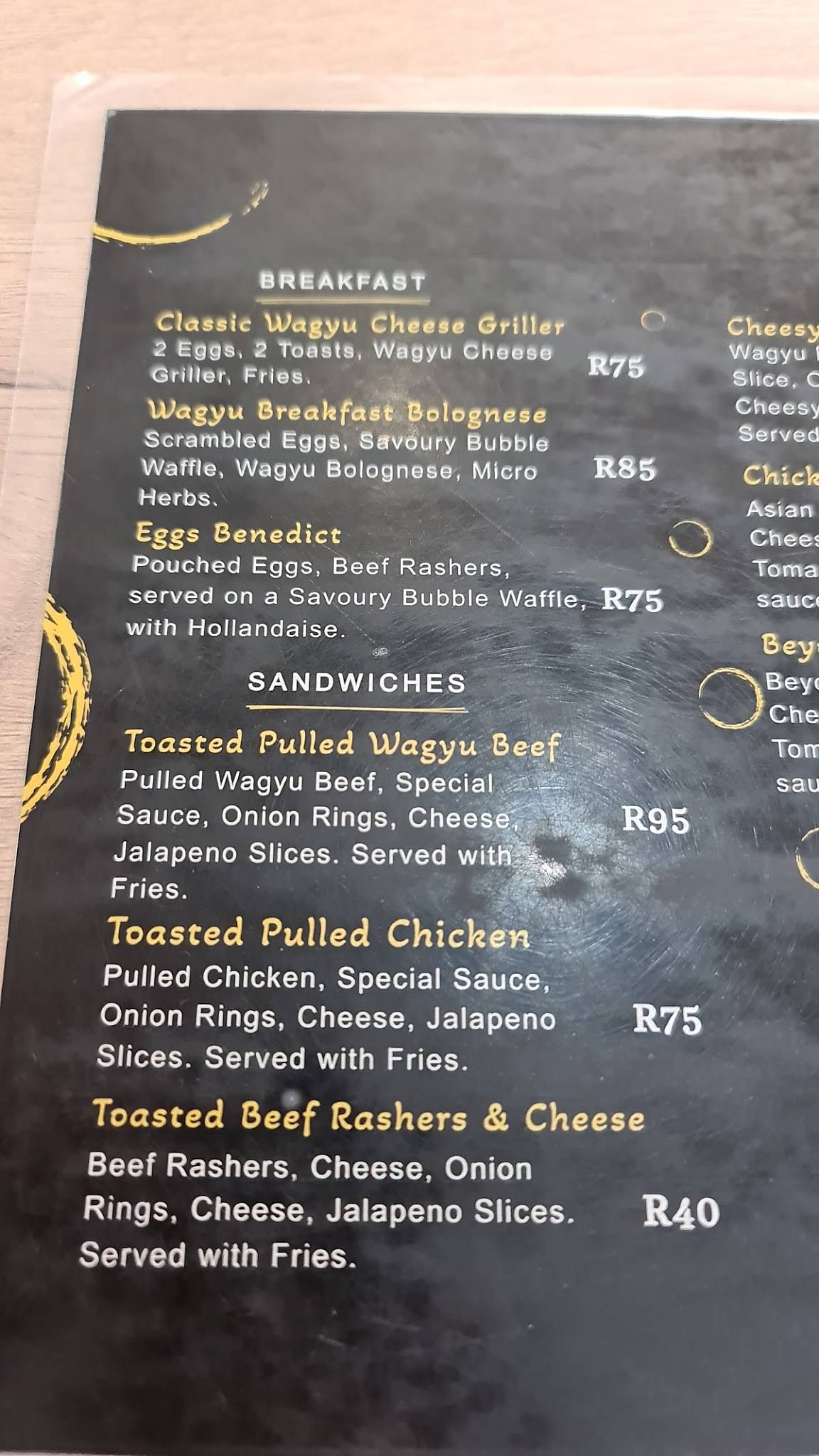 Menu at Boba Tea Café restaurant, Benoni