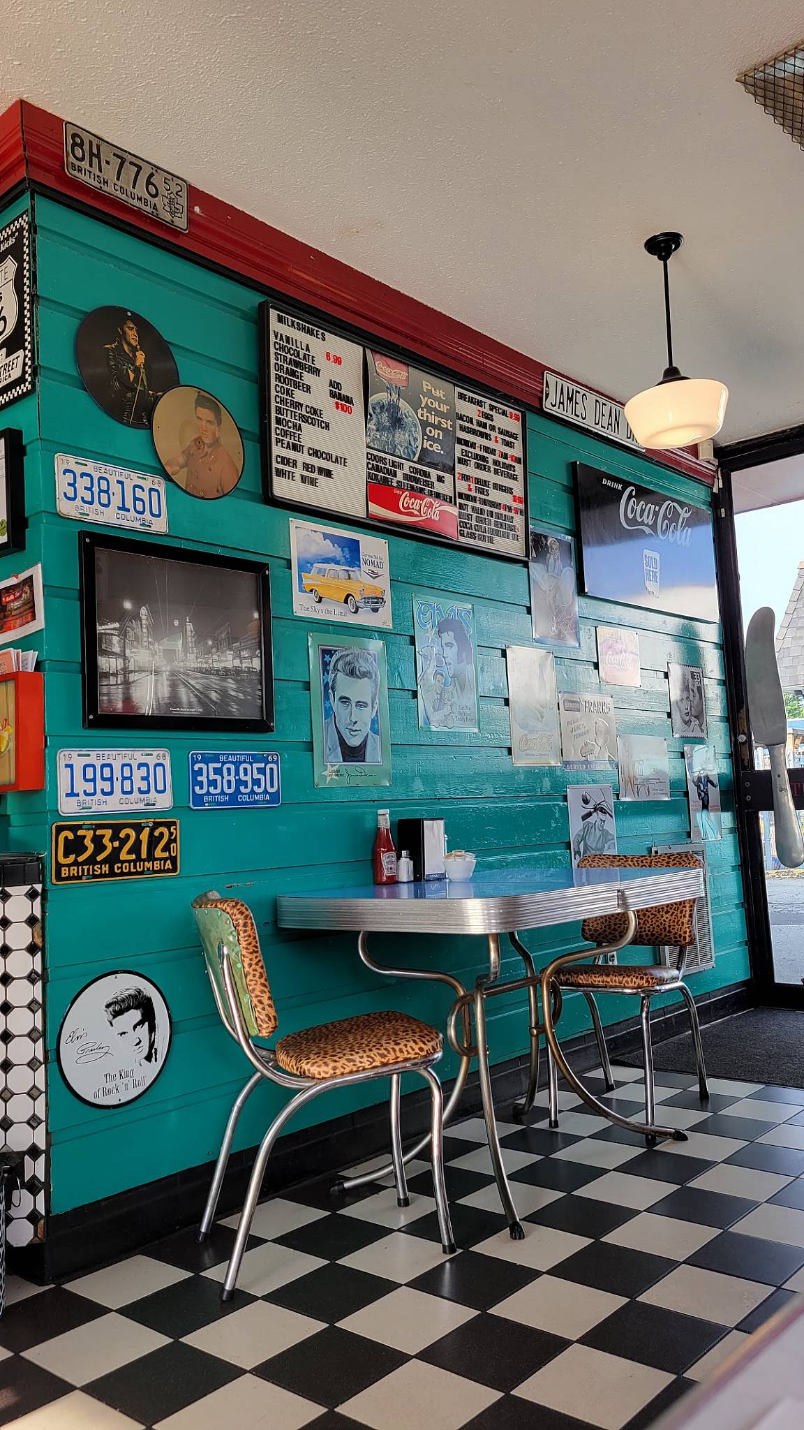 Menu at Bobby Sox 50's Diner restaurant, Maple Ridge