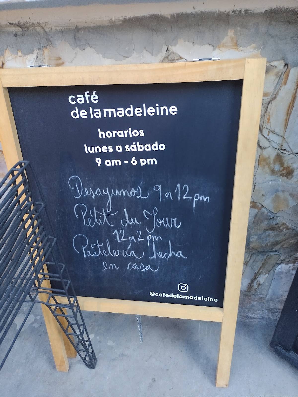 Carta de Café de la Madeleine, Bogotá
