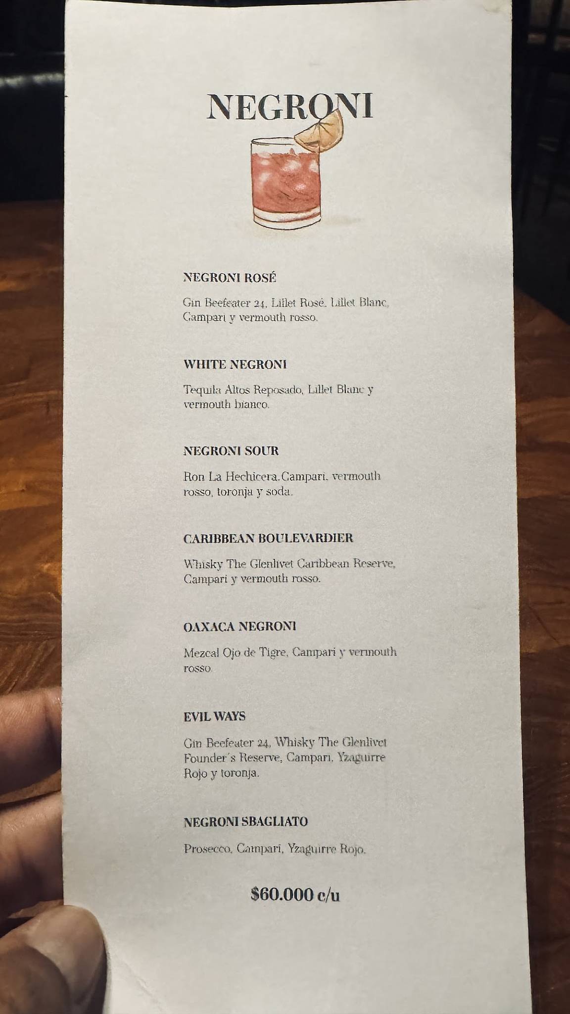 Menu at Harry Sasson restaurant, Bogotá, Cra. 9 #75-70