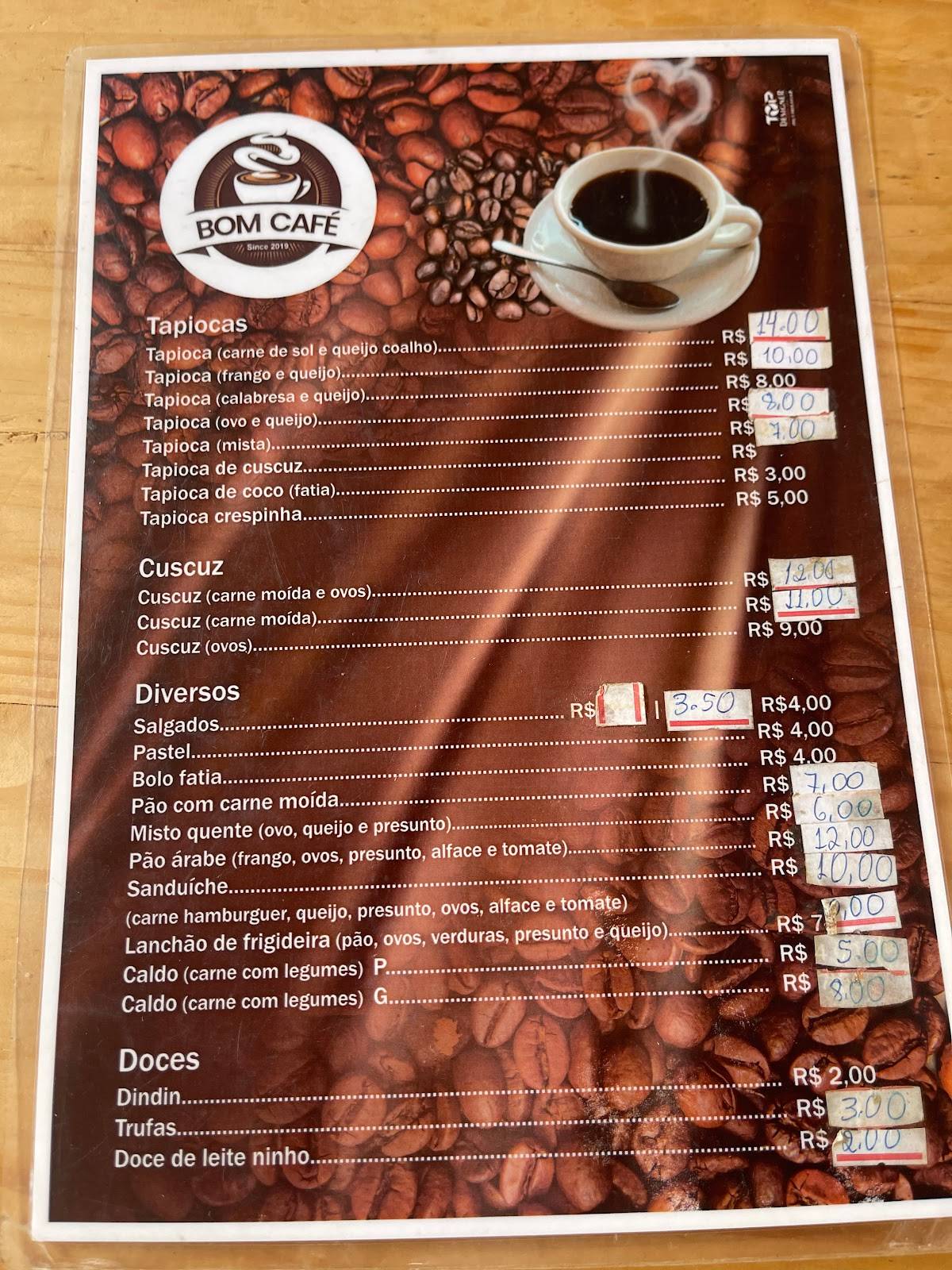 Menu em Bom Café Icapuí, Icapuí