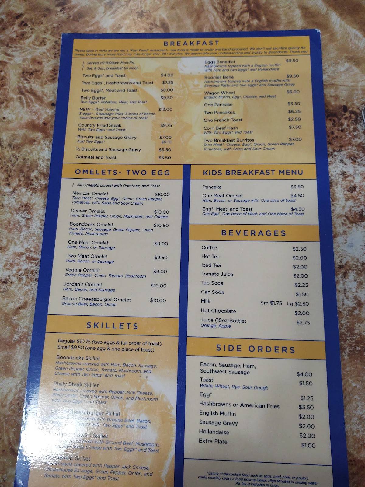 Menu at Boondocks Locker Room pub & bar, Galesville, N14433 Co Rd M