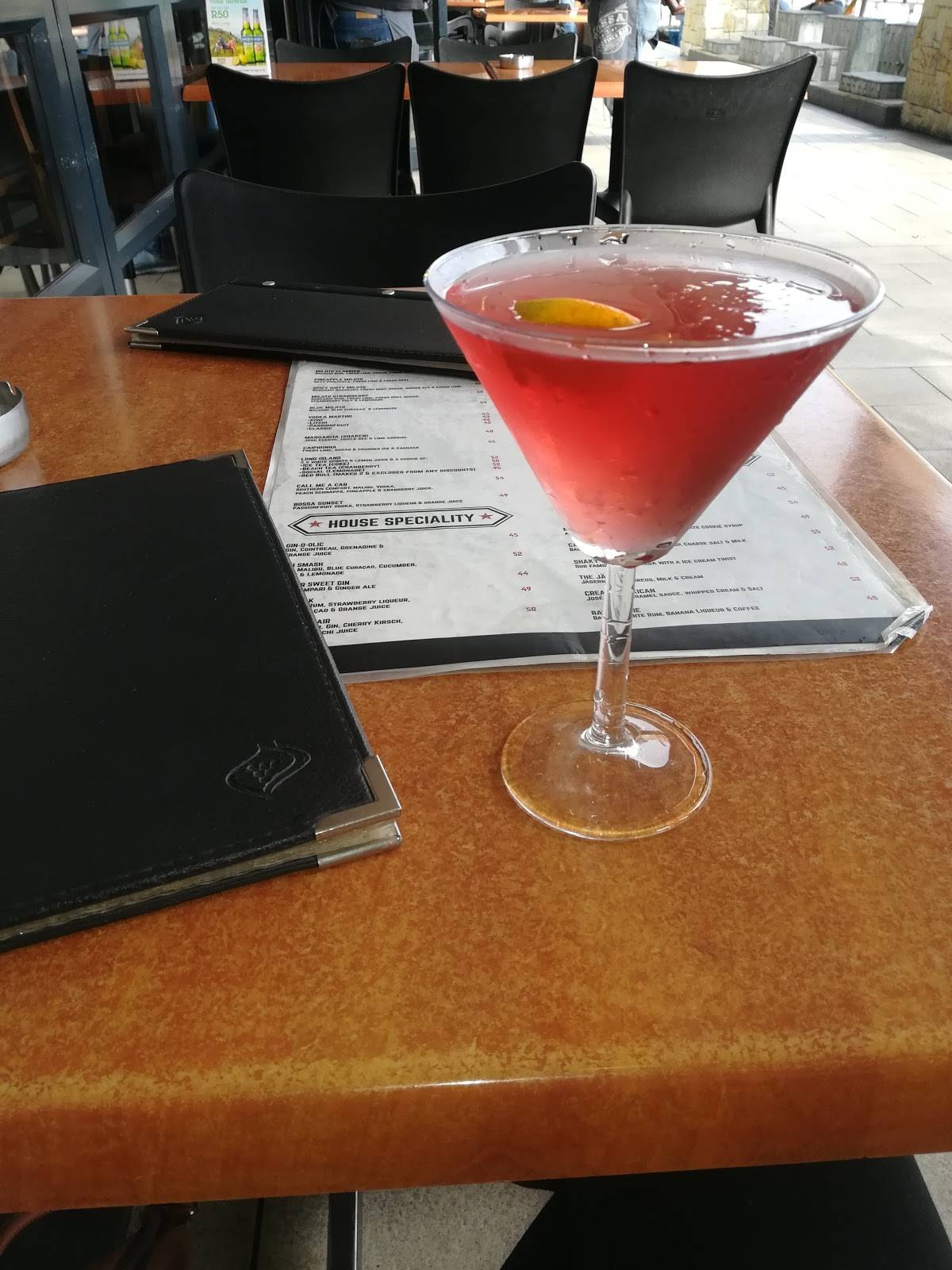 Menu at Bossa Tyger Falls restaurant, Cape Town, Shop 2