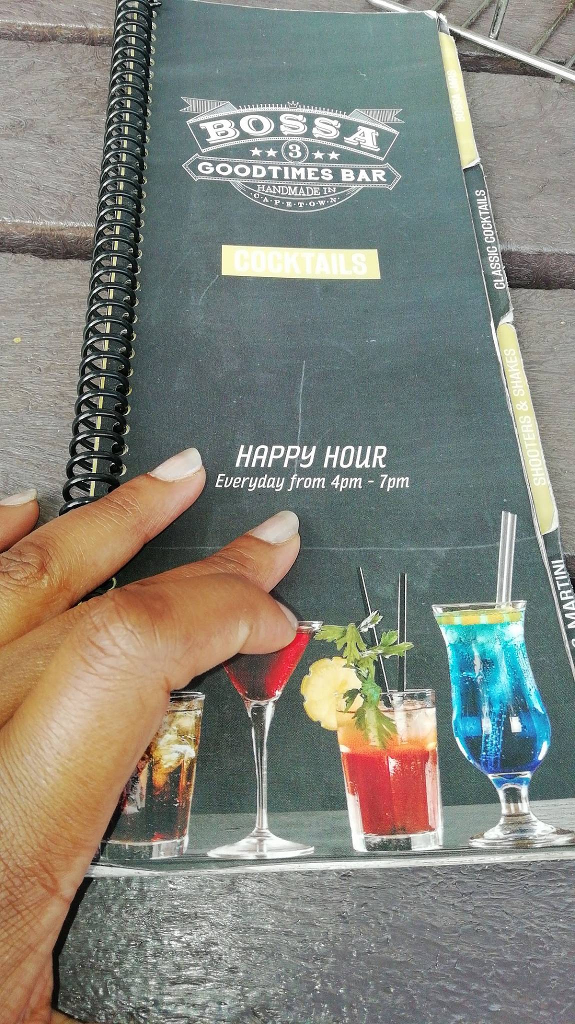 Menu at Bossa Tyger Falls restaurant, Cape Town, Shop 2