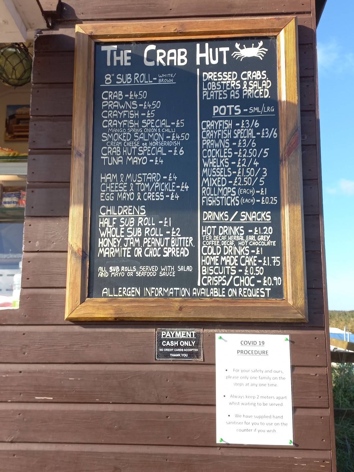 Menu at The Crab Hut restaurant, Brancaster Staithe, Harbour Way