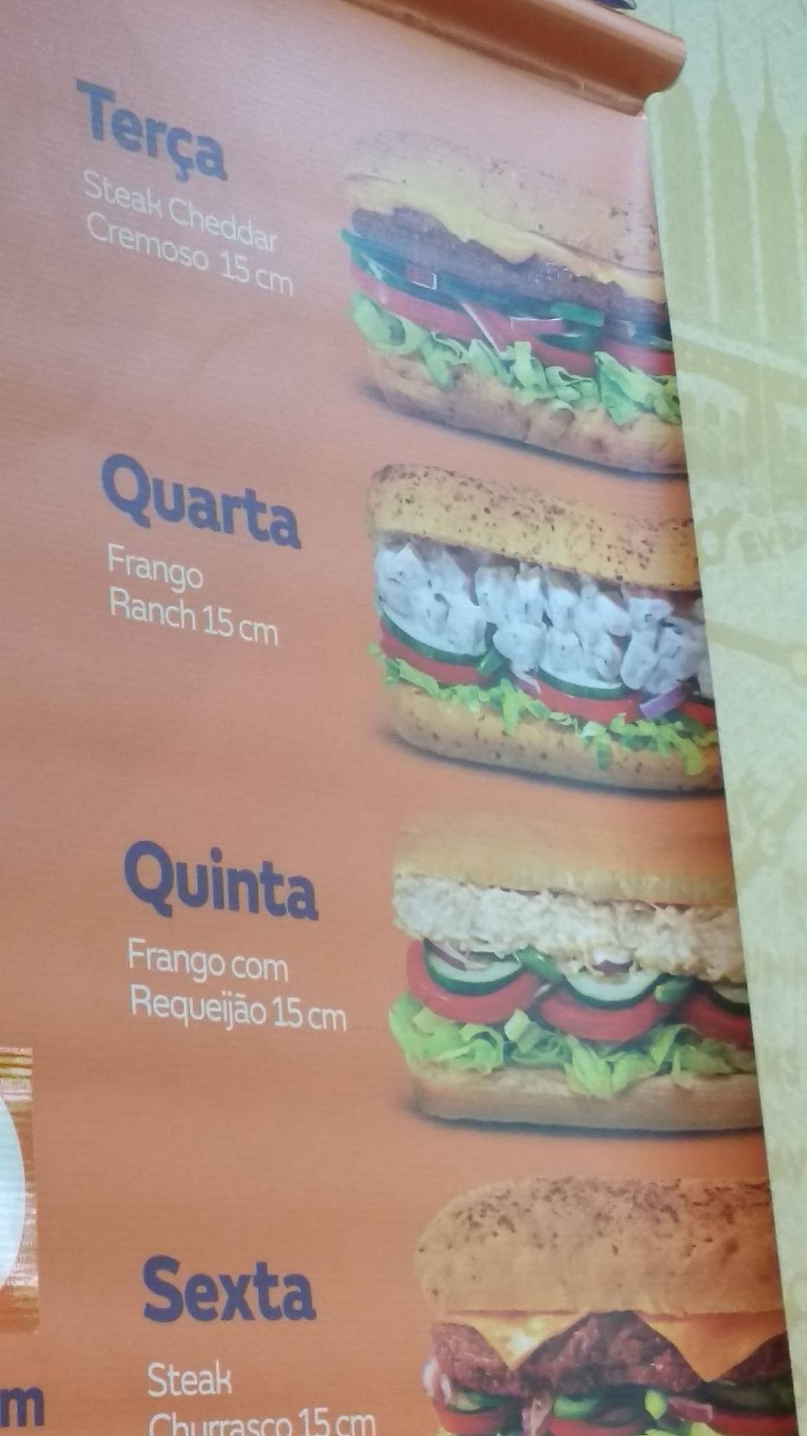 Menu em Subway restaurante, Brasília, Asa Sul Comércio Local Sul 413 12