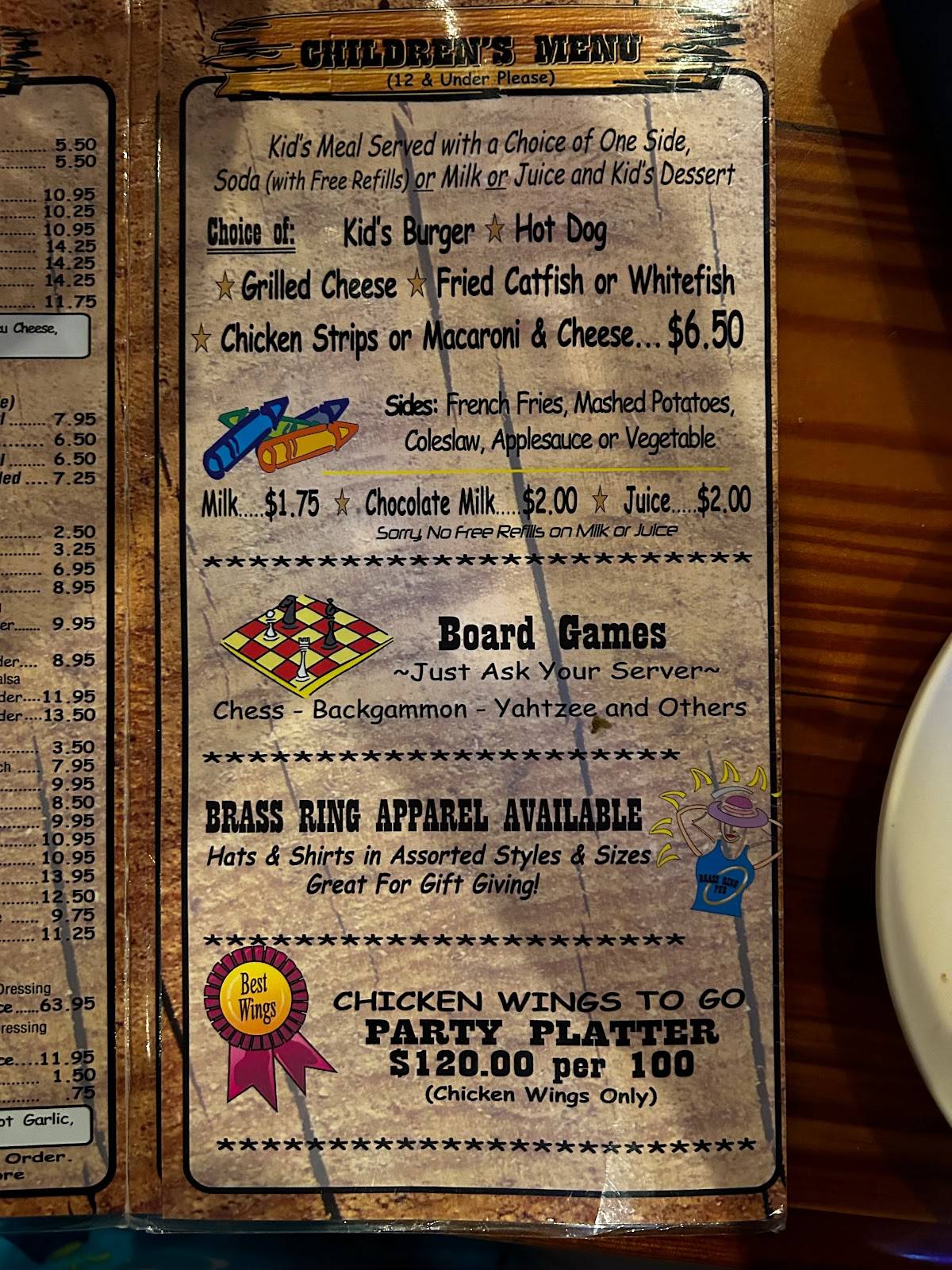 Menu at Brass Ring Pub Sports Bar & Grille, West Palm Beach
