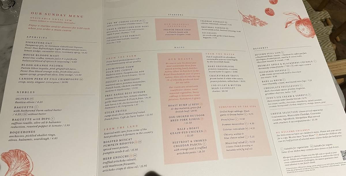 Menu at Brasserie Blanc Leeds restaurant, Leeds
