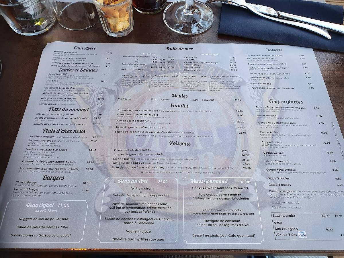 Carta del pub y bar Brasserie Le Skiff, Aix-les-Bains