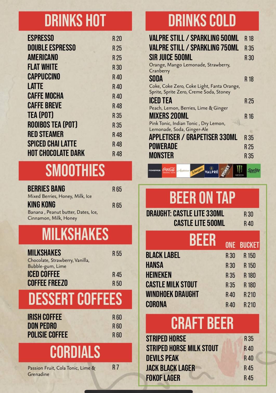 Speisekarte von Bravo Pizzeria Hatfield, Pretoria