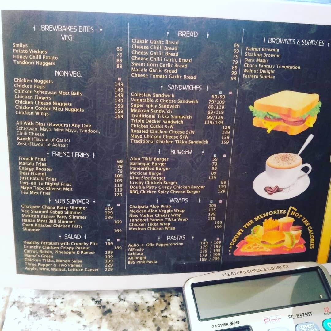 Menu at Brewbakes janipur jammu, Jammu, 2nd Floor