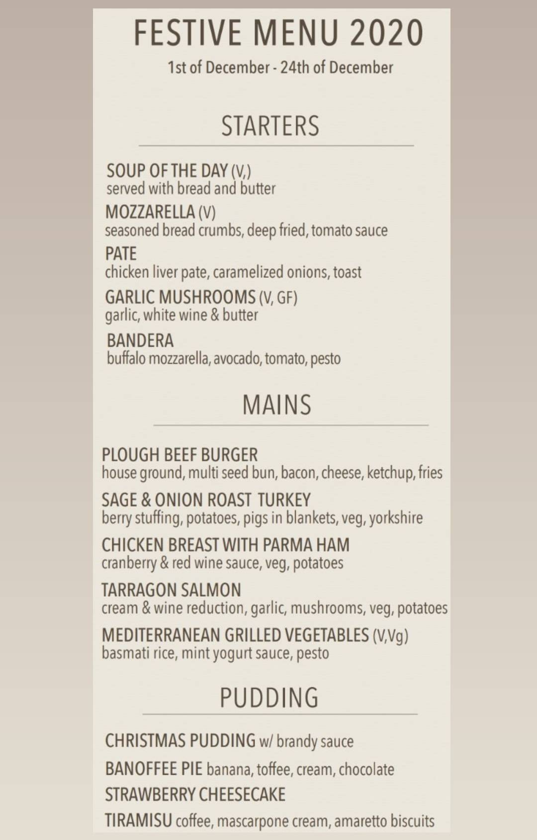 Menu at The Plough Pyecombe pub & bar, Brighton