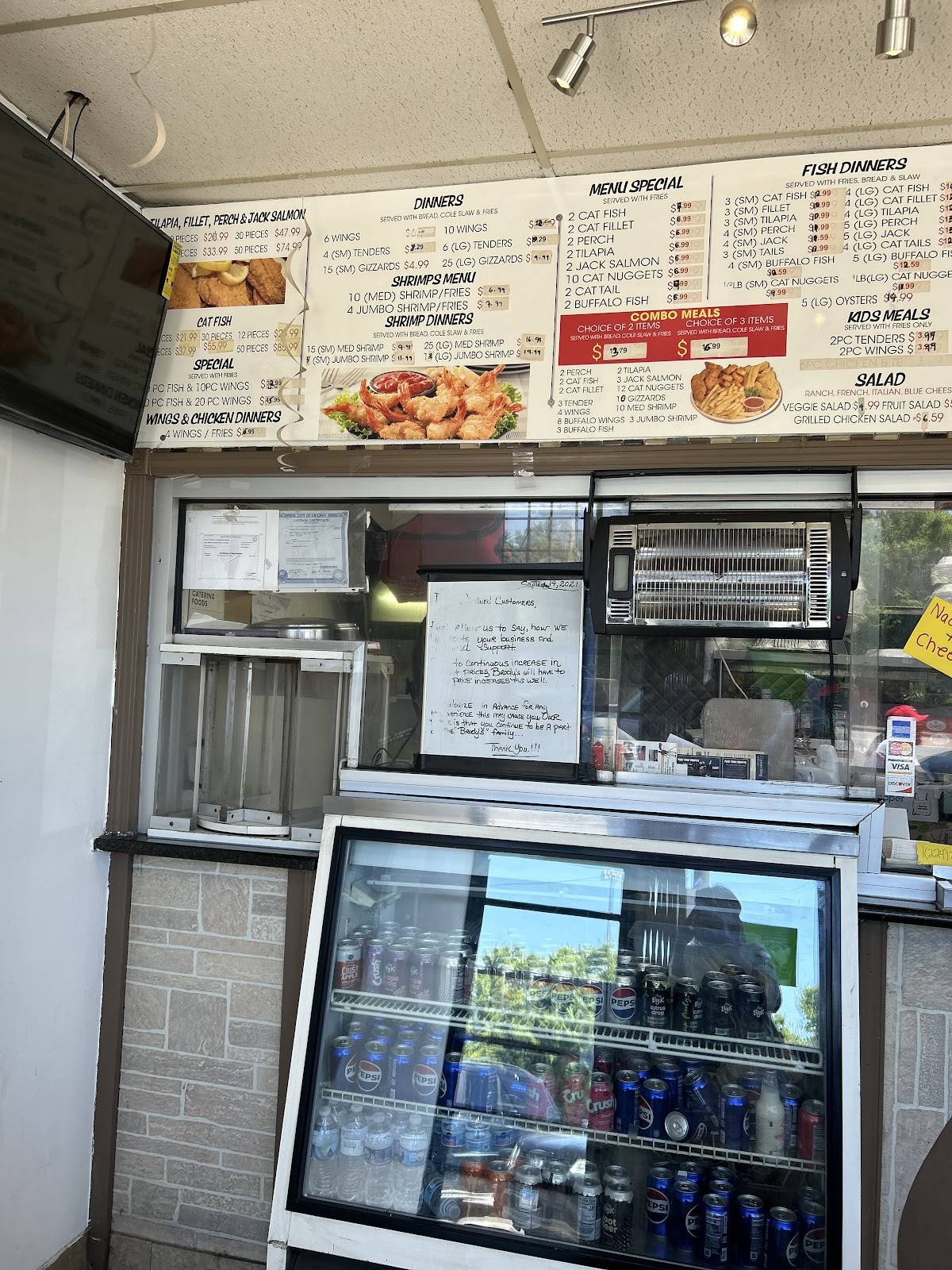 Menu at Brody's Fish & Chicken restaurant, Chicago
