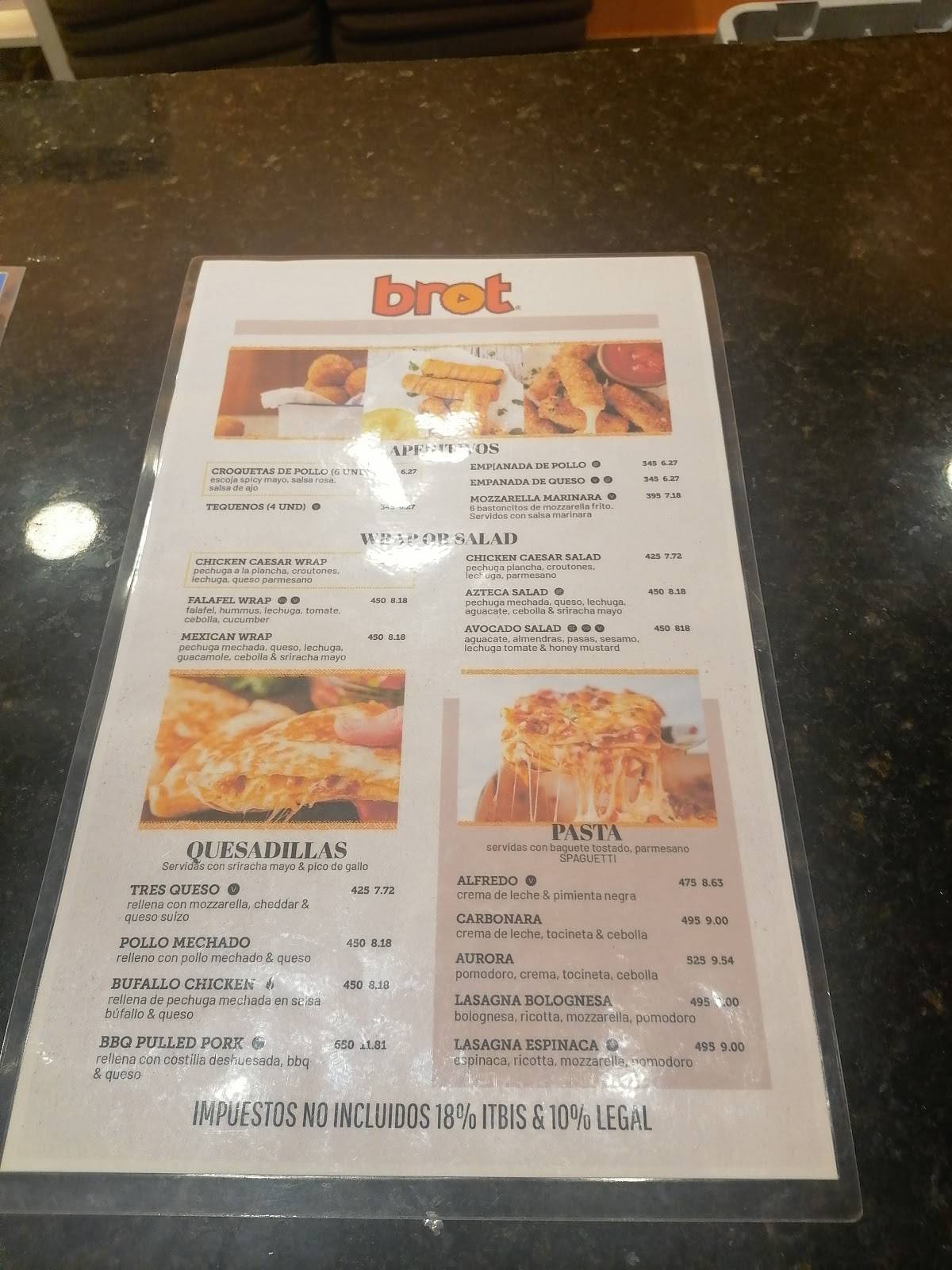 Menu at Brot Bagel Shop restaurant, Punta Cana