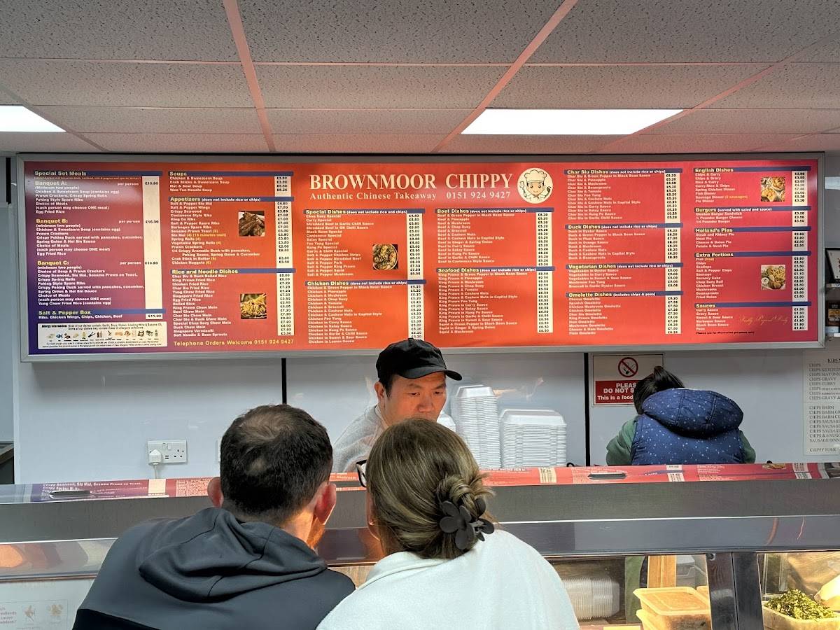 Menu at Brownmoor Chippy restaurant, Liverpool