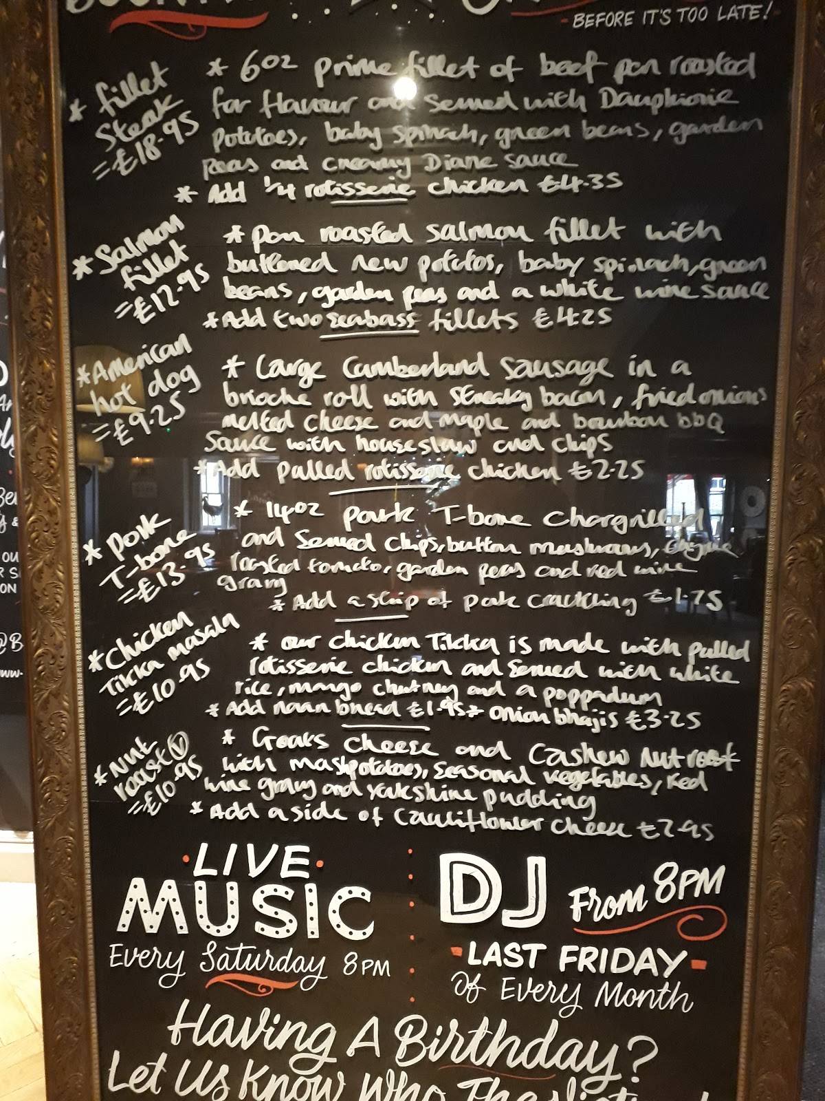 Menu at Bulls Head pub & bar, Broxbourne, High Rd Turnford