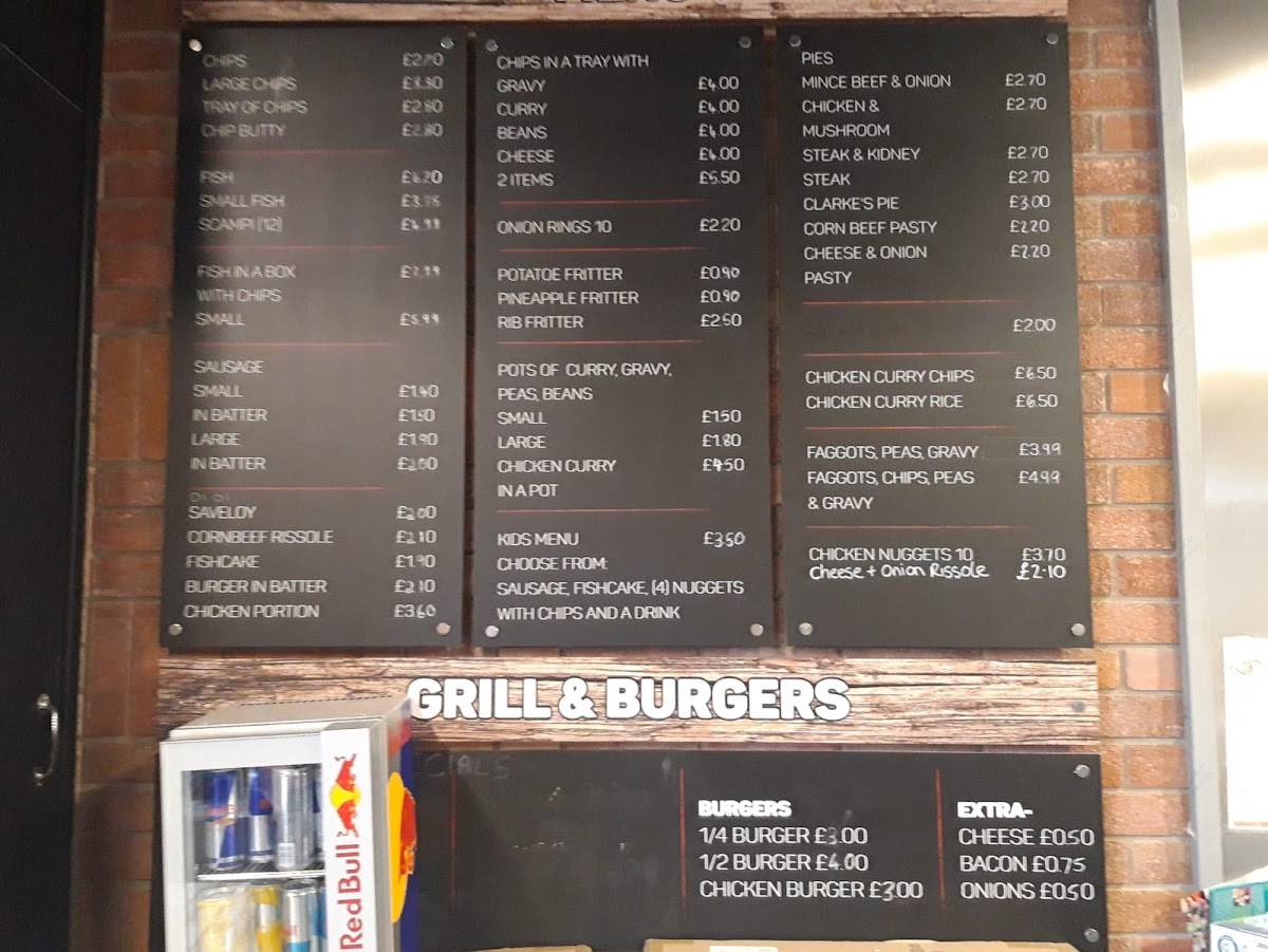 Menu at Bryncae Fish Bar, Llanharan