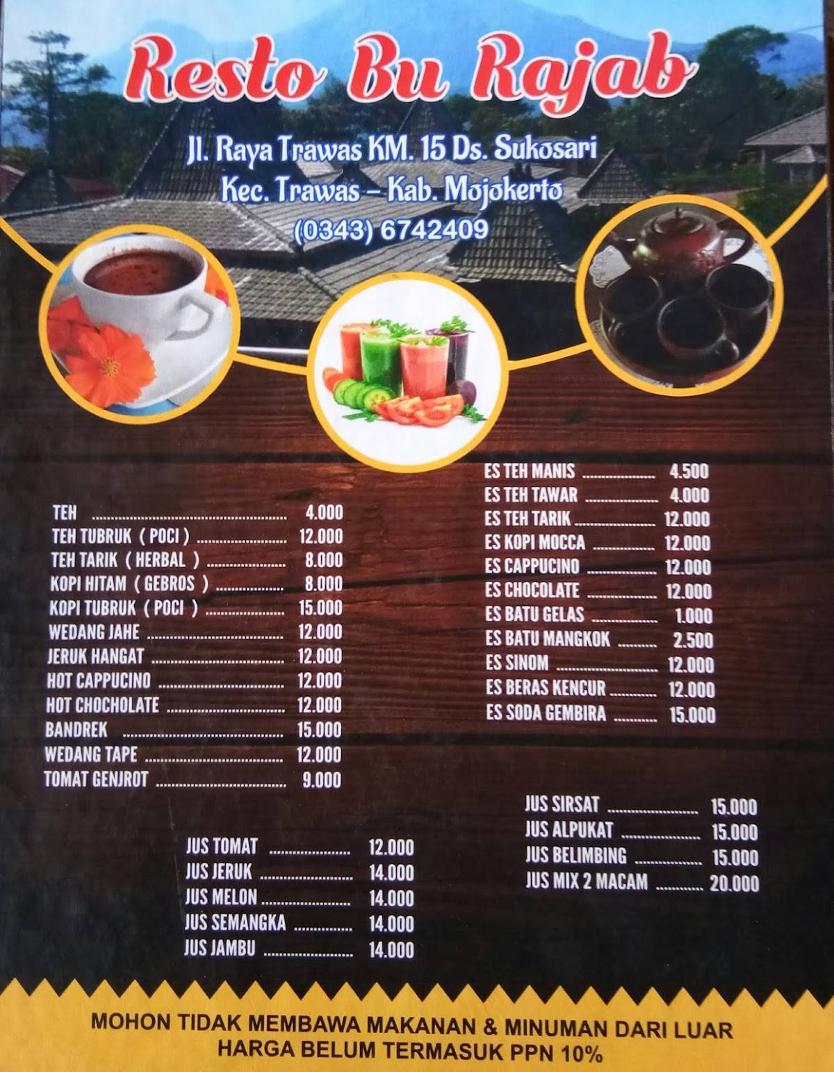 Menu at Bu Rajab Cottage Dan Kolam Pancing restaurant, Sukosari