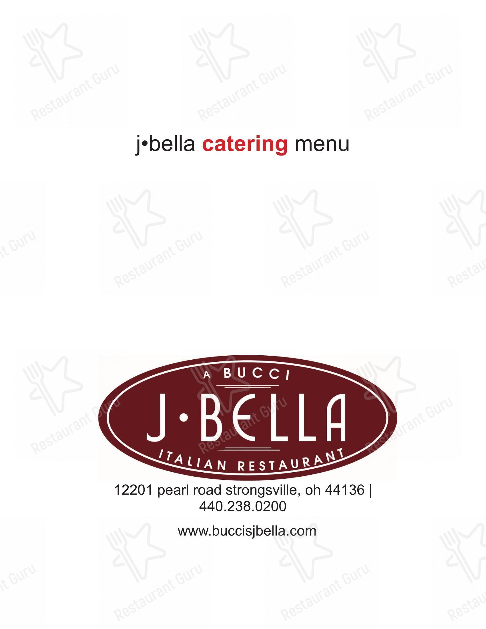 Menu at Bucci's J Bella pizzeria, Strongsville