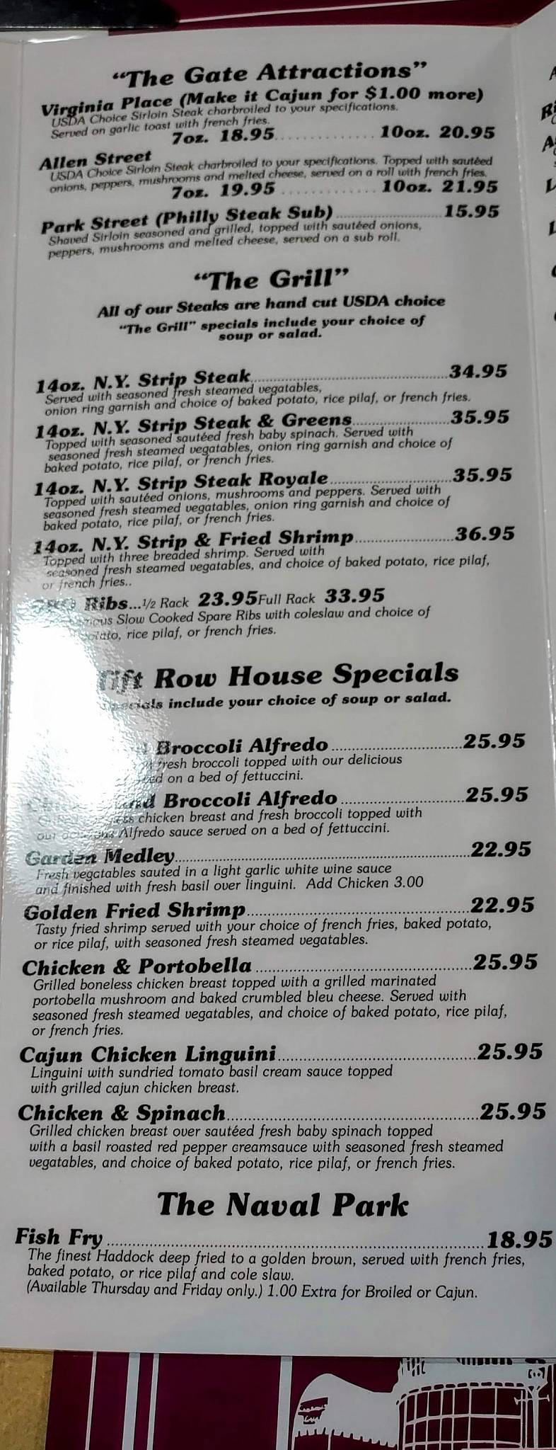 Menu at Gabriel's Gate pub & bar, Buffalo
